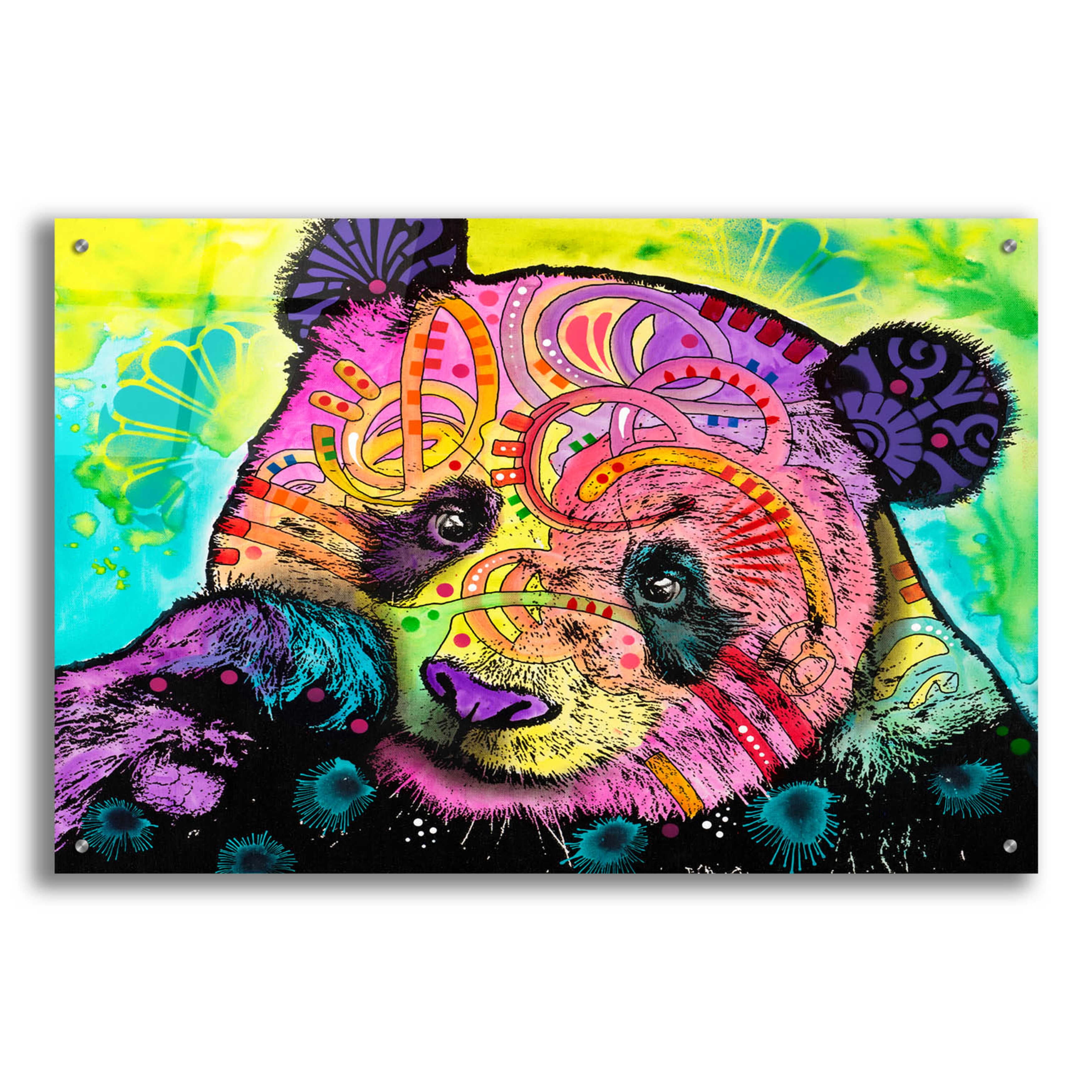 Epic Art 'Psychedelic Panda' by Dean Russo, Acrylic Glass Wall Art, 36 ...