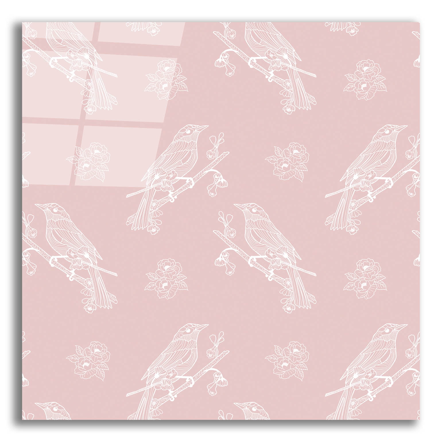 Epic Art 'Pure Bird On A Branch Pattern Pink Background' by Sabrina ...