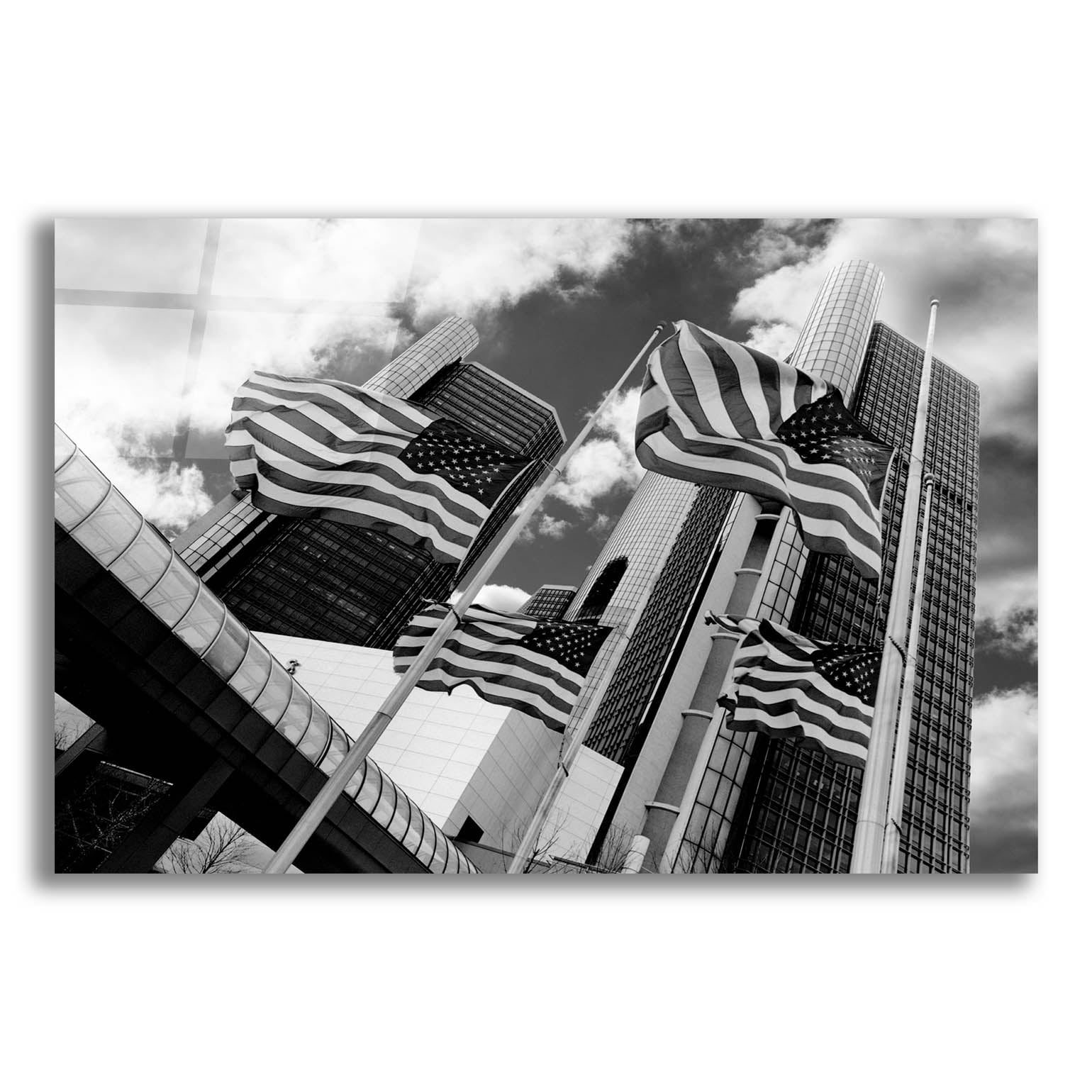 Epic Art 'Renaissance Center & Flags, Detroit, Michigan 06' by Monte ...