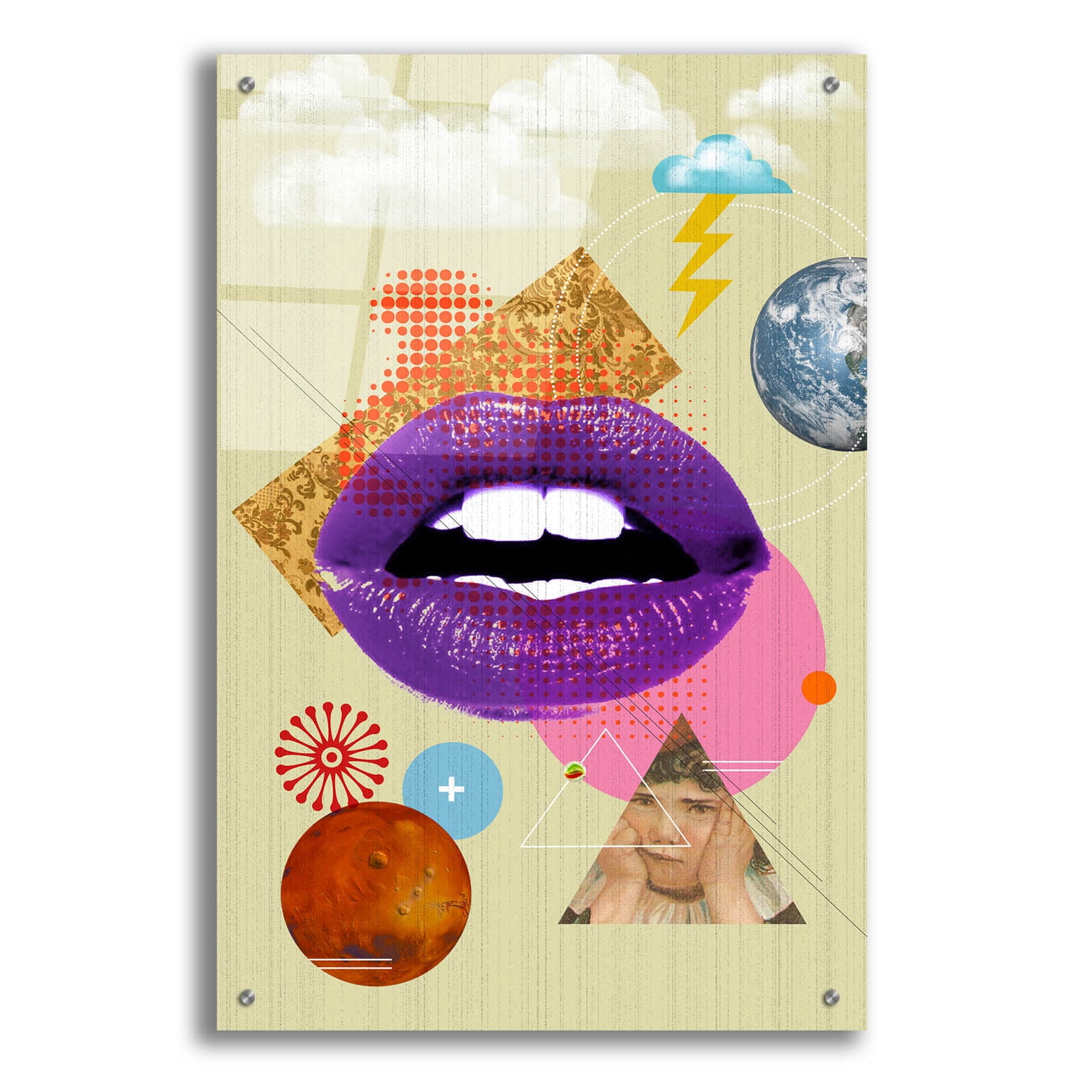Epic Art 'Retro Kiss' by Elo Marc, Acrylic Glass Wall Art, 24"x36 ...