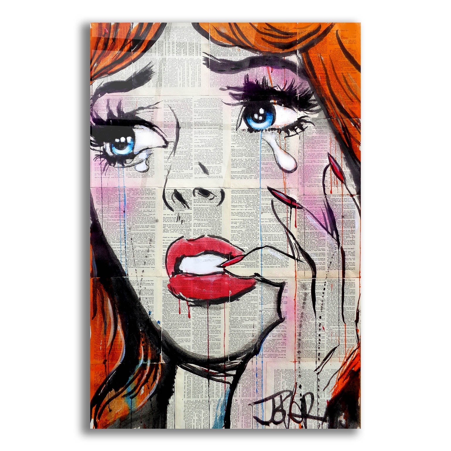 Epic Art 'Retro Pop Tears' by Loui Jover, Acrylic Glass Wall Art, 12 ...
