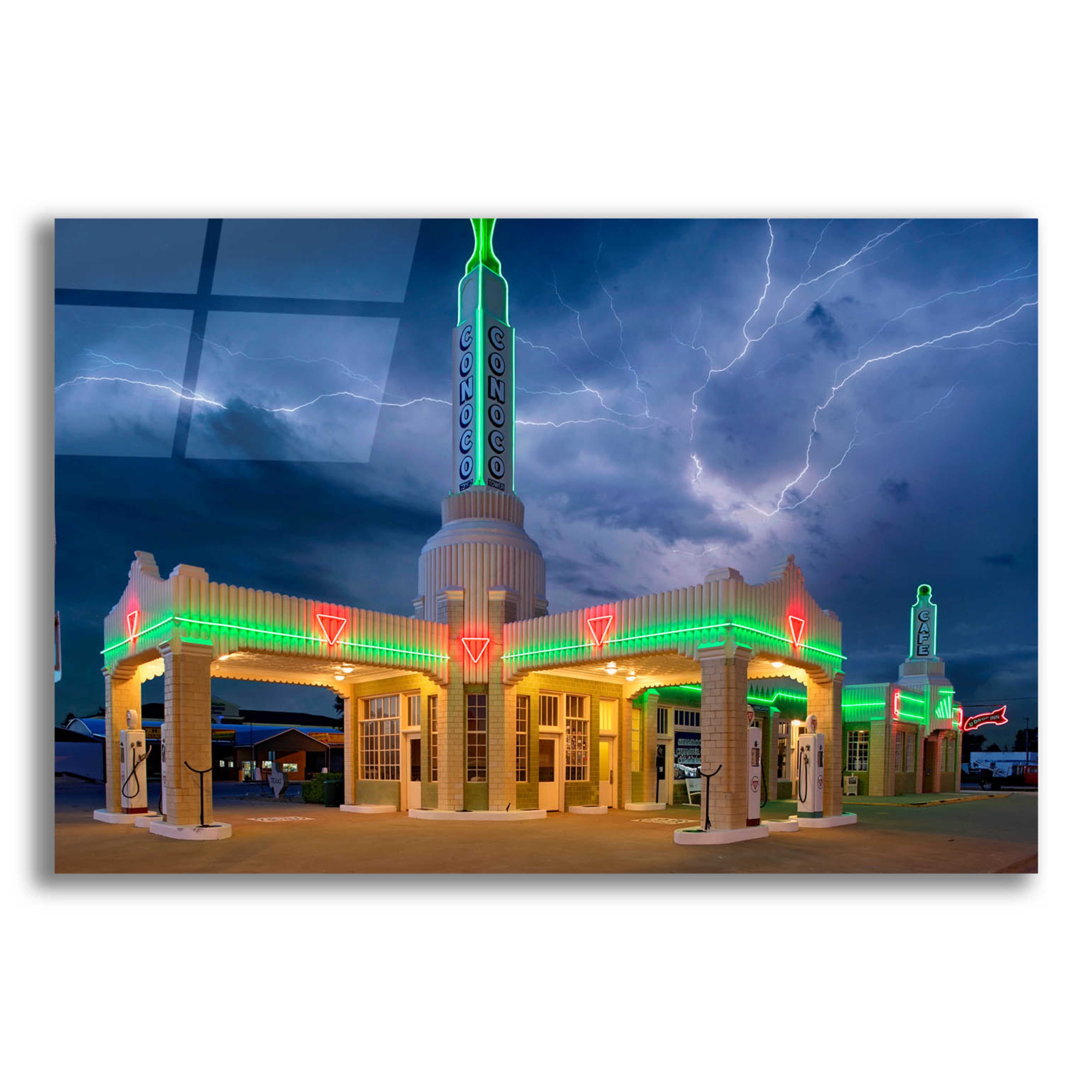 Epic Art 'Route 66 Shamrock Texas Conoco Lightning' by Mike Jones ...