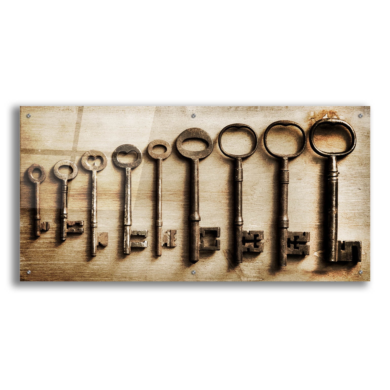 Epic Art 'Row Of Antique Keys' by Tom Quartermaine, Acrylic Glass Wall ...