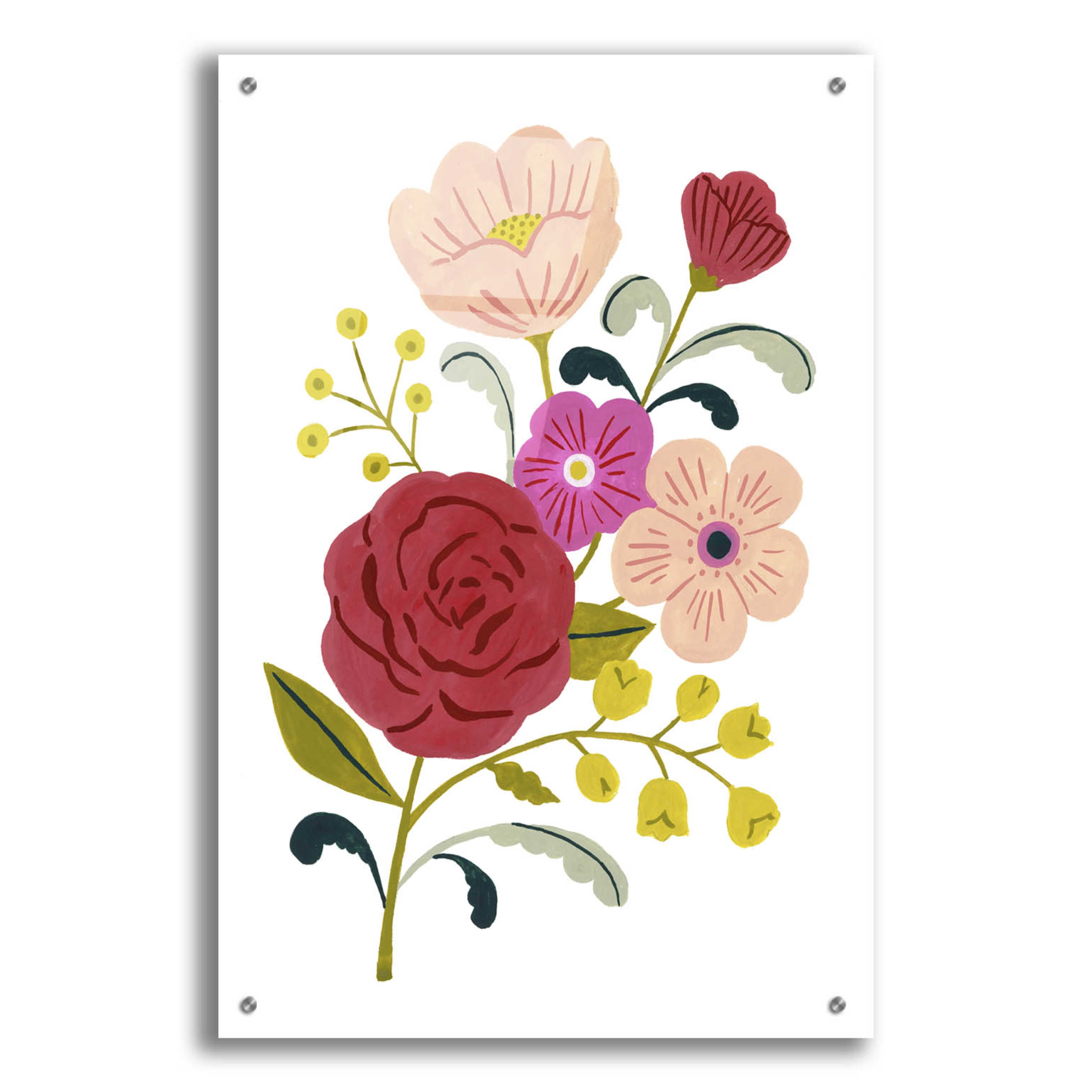 Epic Art 'Simple Flora I' by Victoria Barnes, Acrylic Glass Wall Art ...