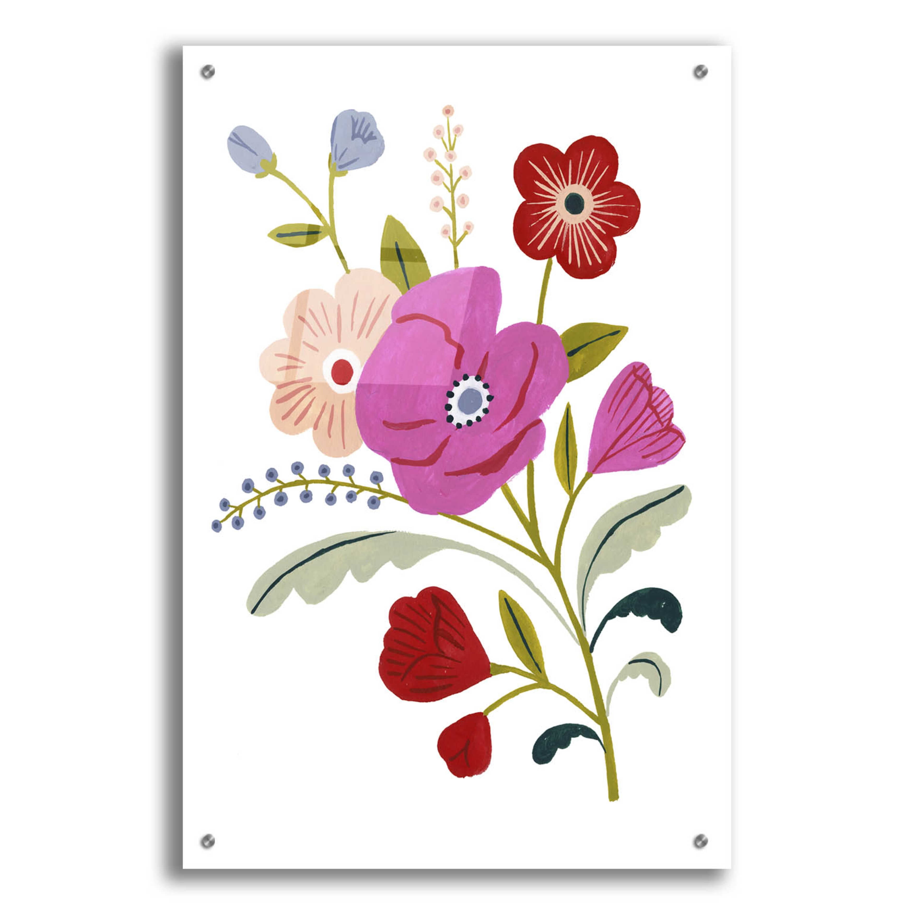 Epic Art 'Simple Flora III' by Victoria Barnes, Acrylic Glass Wall Art ...