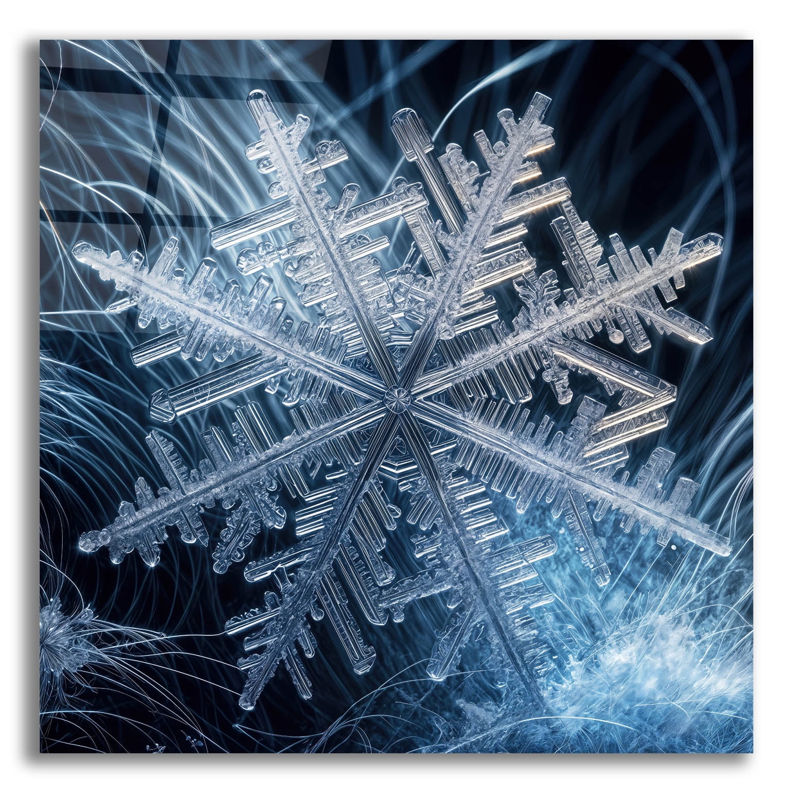 Epic Art 'Snowflake 2' by Rey Klimt Acrylic Glass Wall Art, 12" x 12 ...