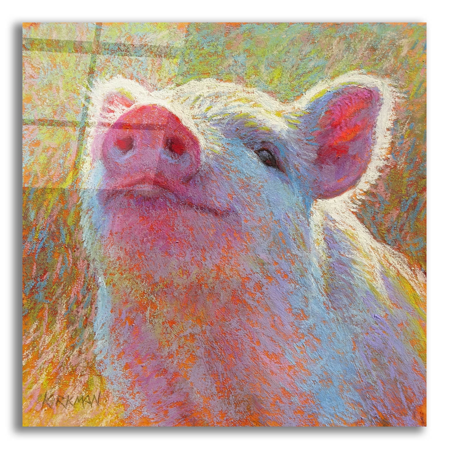 Epic Art 'Snuffles2 by Rita Kirkman, Acrylic Glass Wall Art, 12" x 12 ...