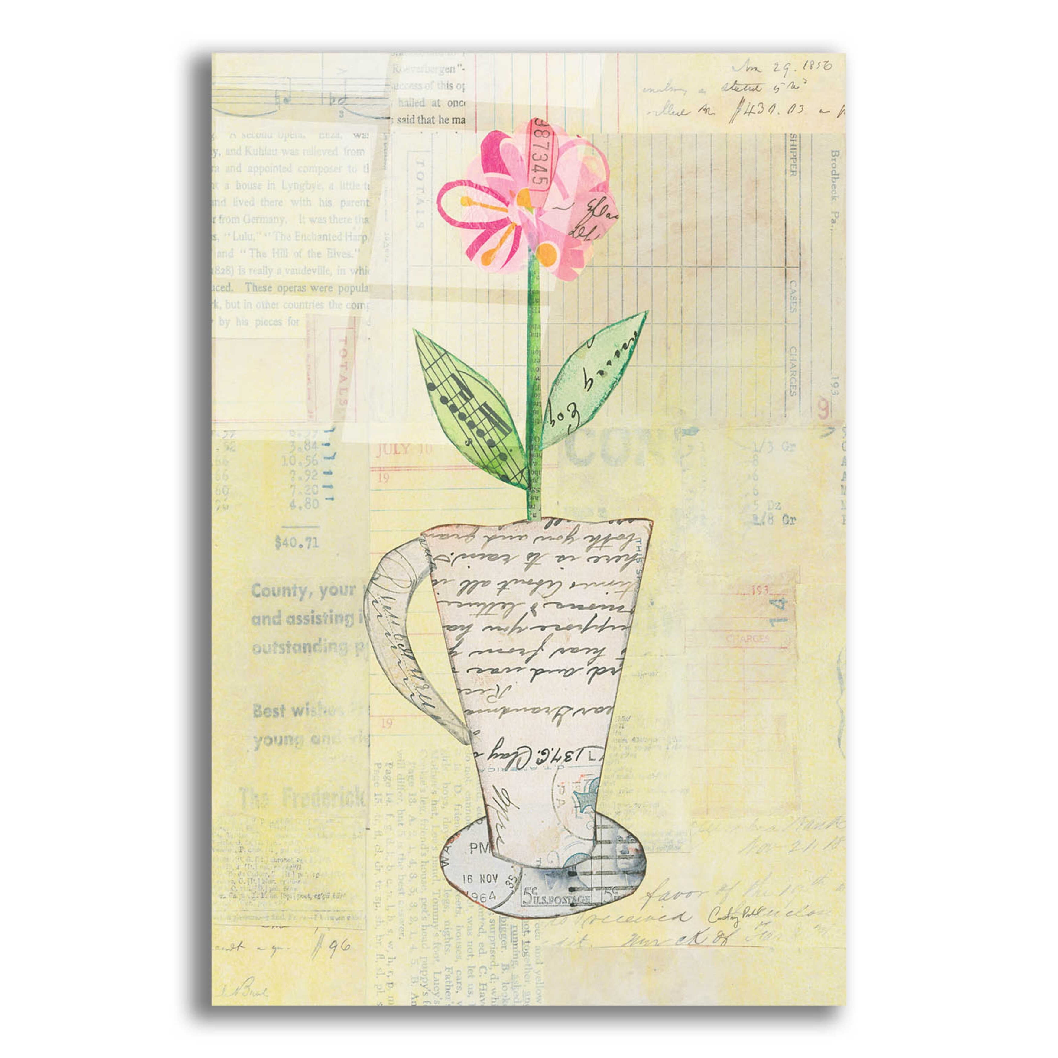 Epic Art 'Teacup Floral II on Print' by Courtney Prahl, Acrylic Glass ...