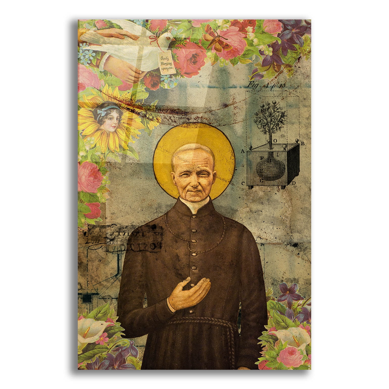 Epic Art 'The Holy Father' by Elo Marc, Acrylic Glass Wall Art, 16"x24 ...