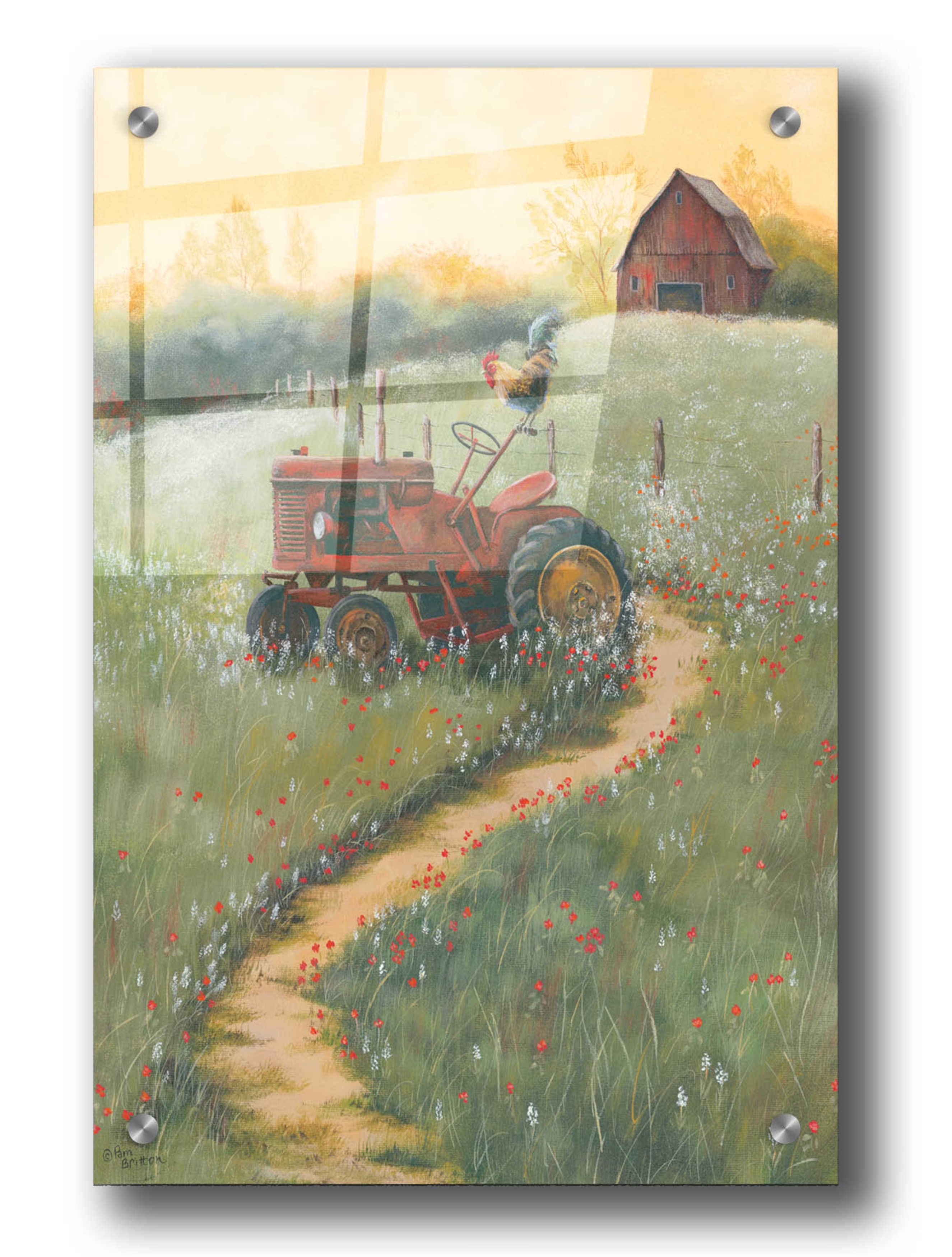Epic Art 'The Old Tractor' by Pam Britton, Acrylic Glass Wall Art, 24"x36" - Walmart.com