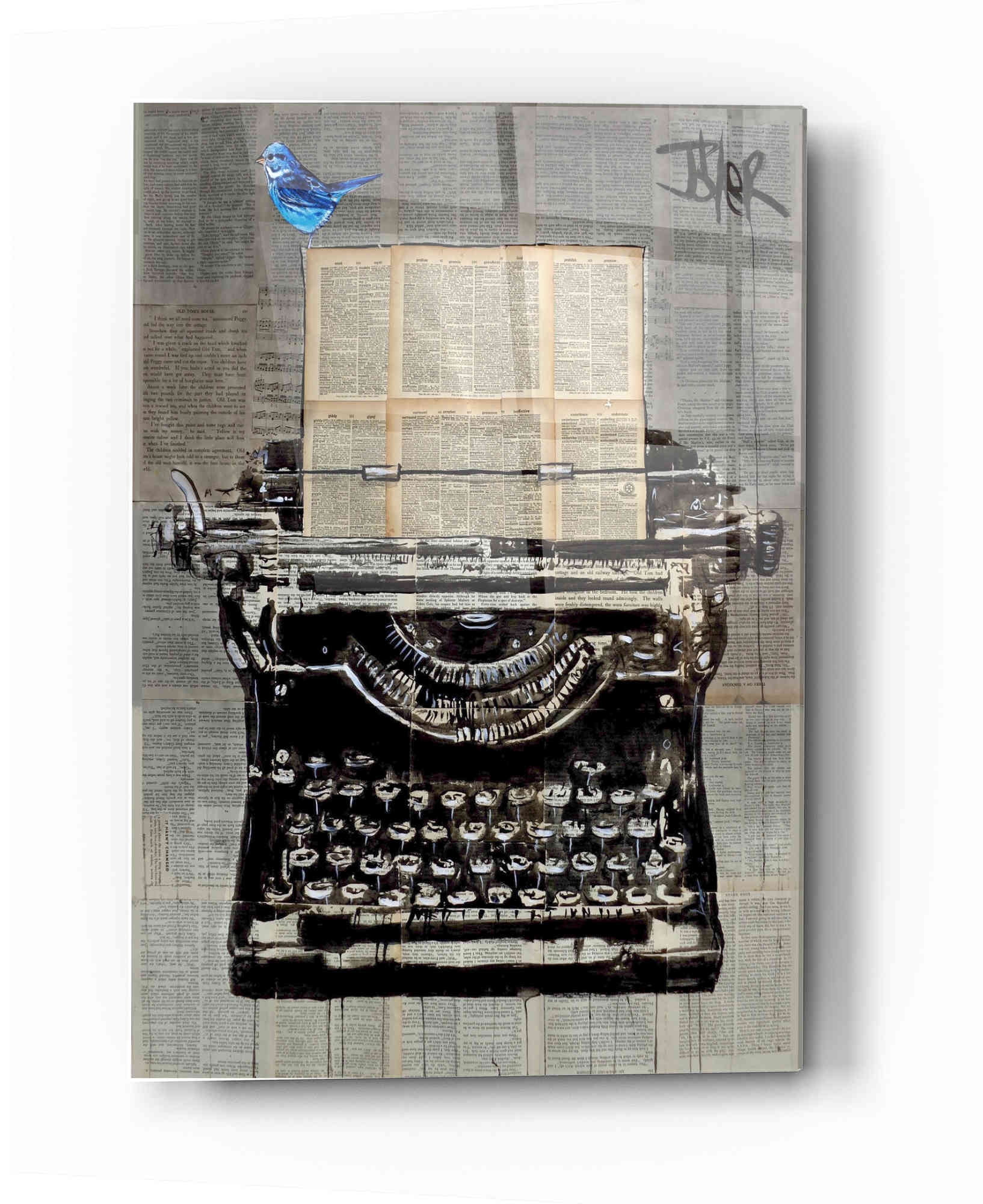 Epic Art 'The Writer' by Loui Jover, Acrylic Glass Wall Art, 12"x16 ...