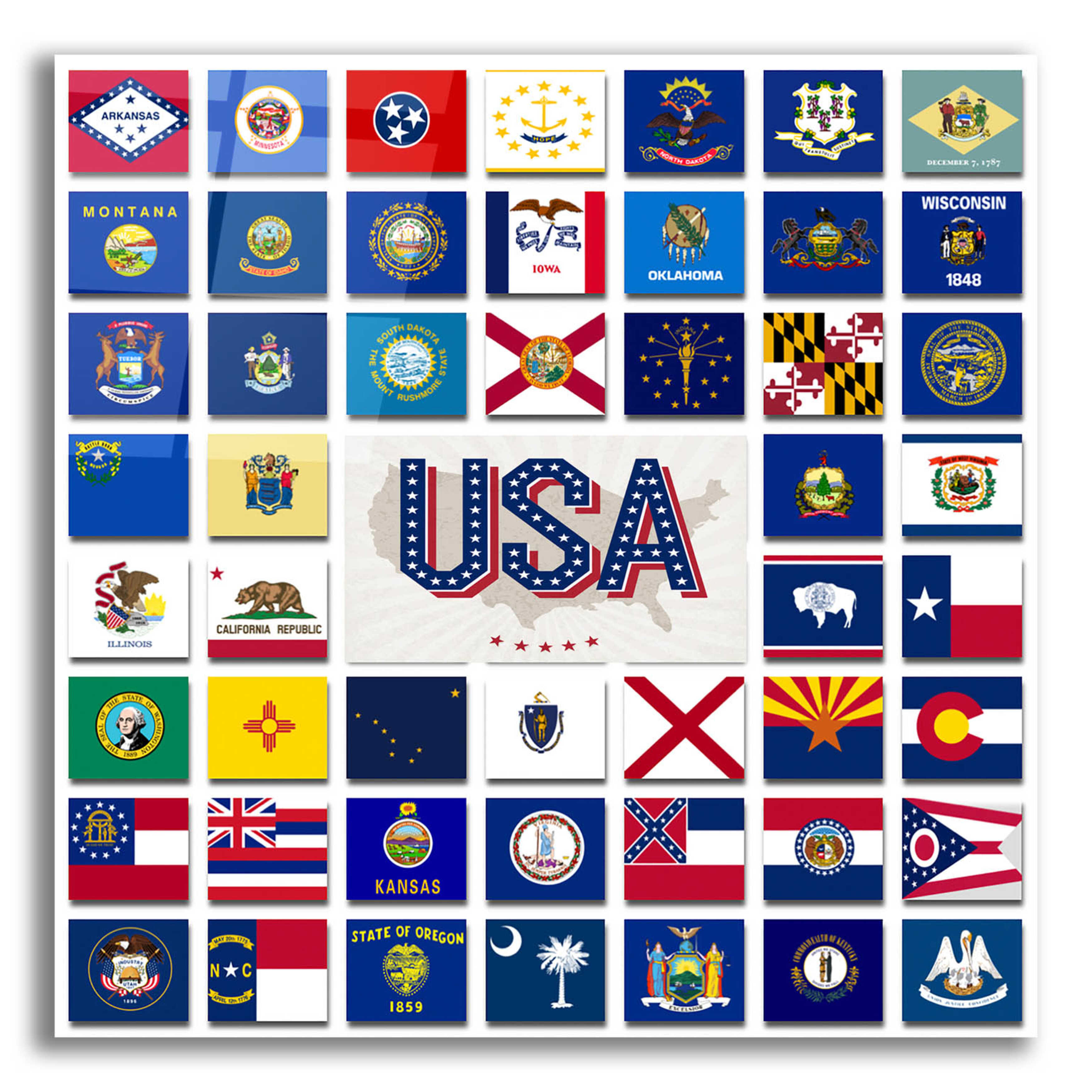 Epic Art 'USA' by Irena Orlov, Acrylic Glass Wall Art, 12"x12 ...