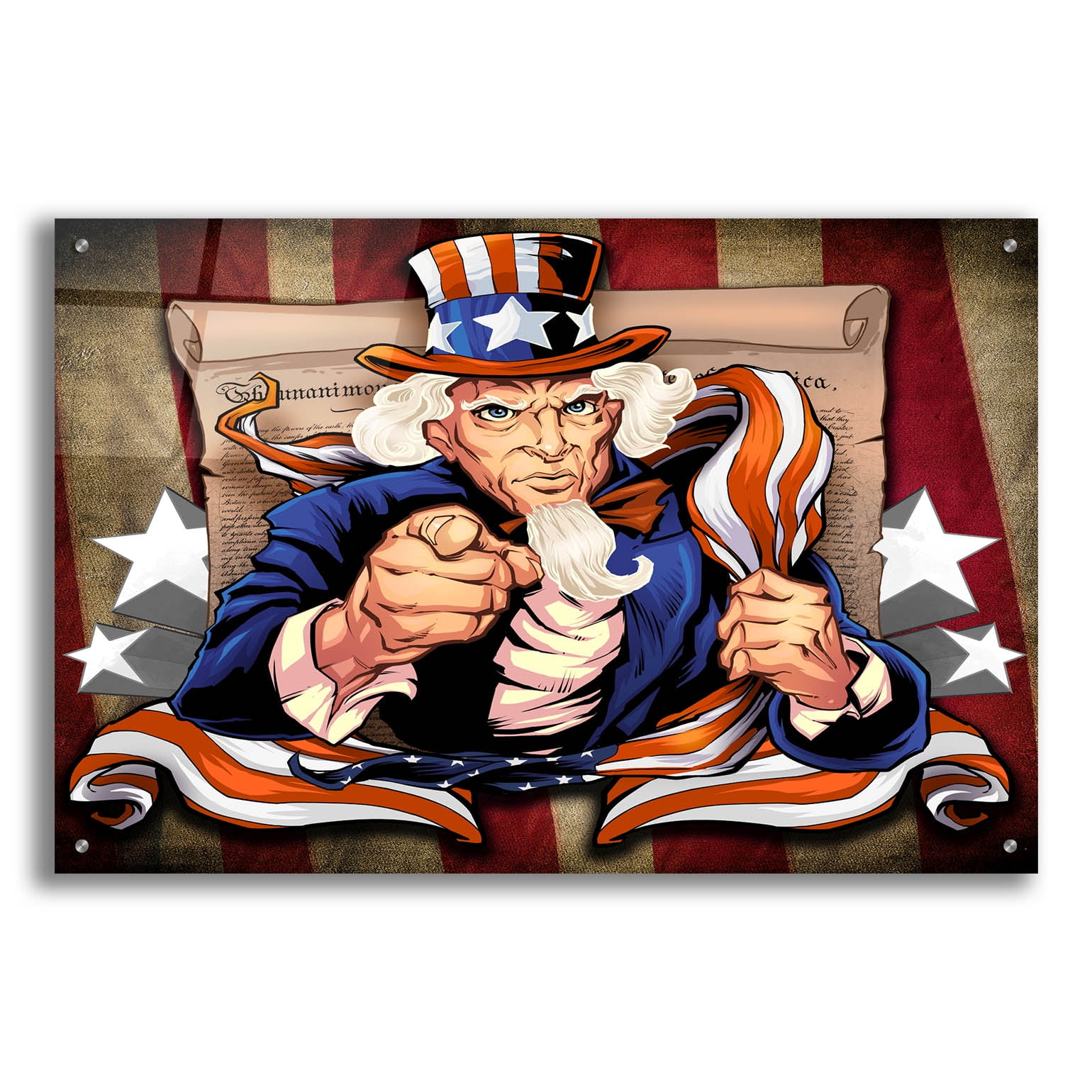 Epic Art 'Uncle Sam Patriot Character' by Flyland Designs, Acrylic ...