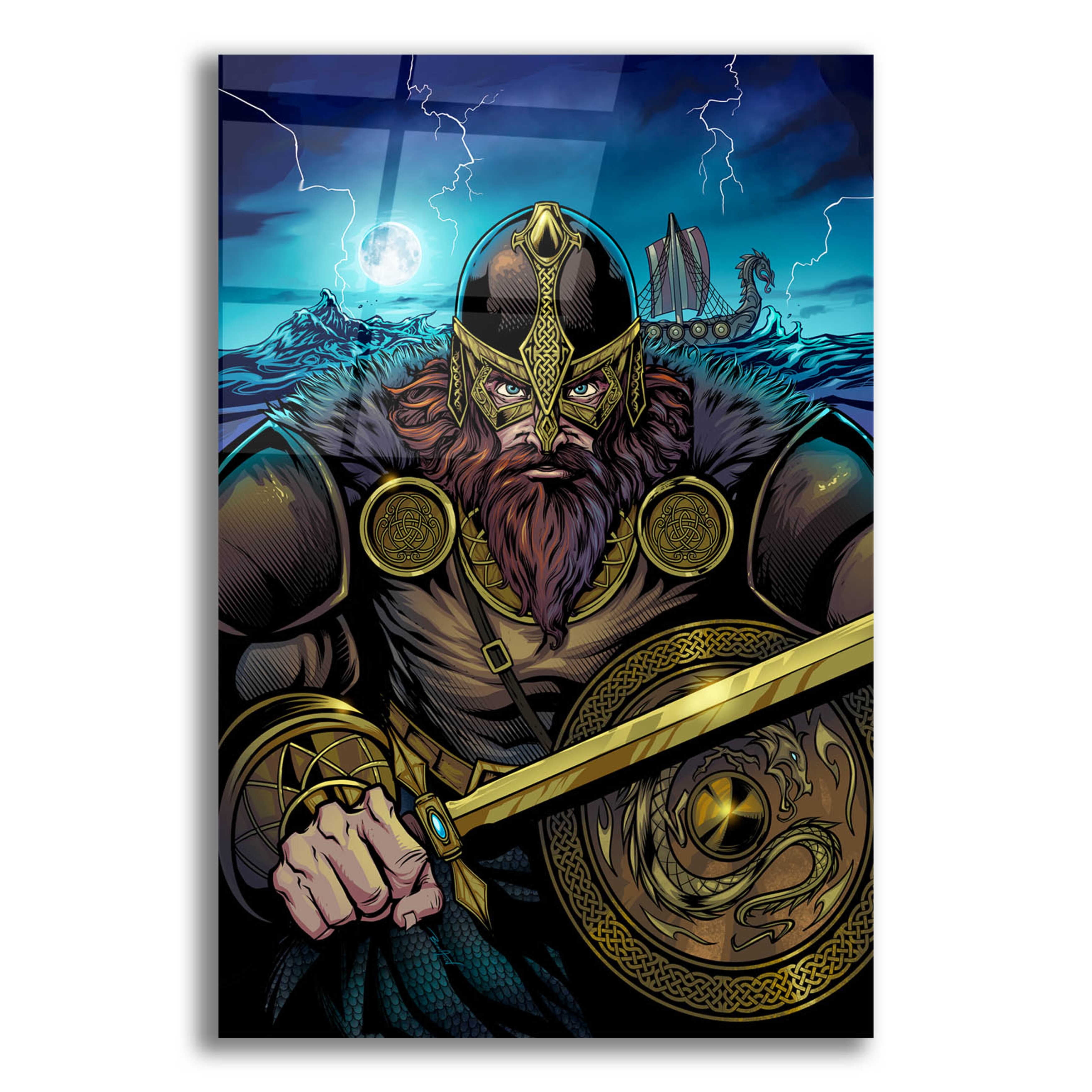 Epic Art 'Viking Sword and Shield Moonlight' by Flyland Designs ...