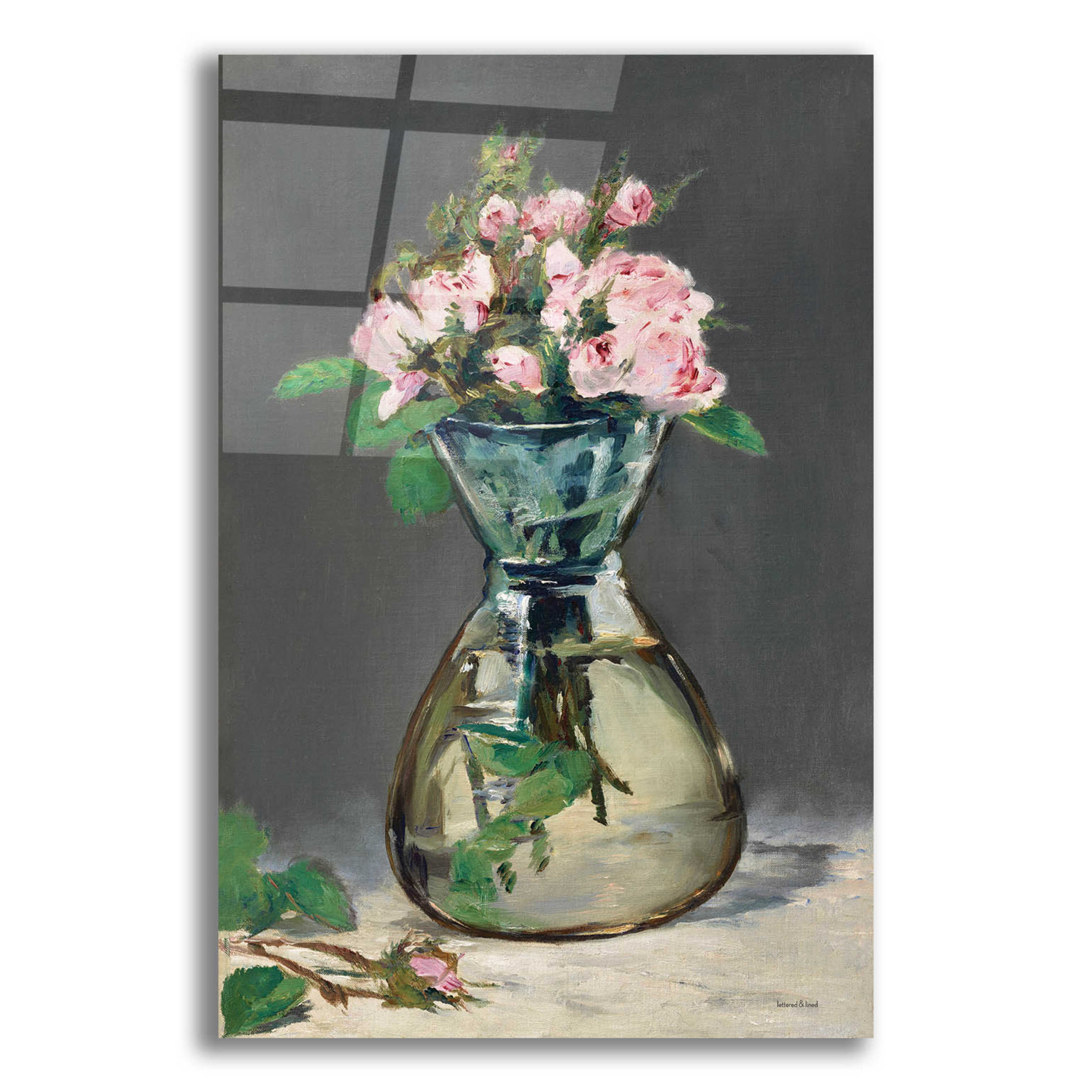 Epic Art 'Watercolor Pink Roses' by Lettered & Lined, Acrylic Glass ...