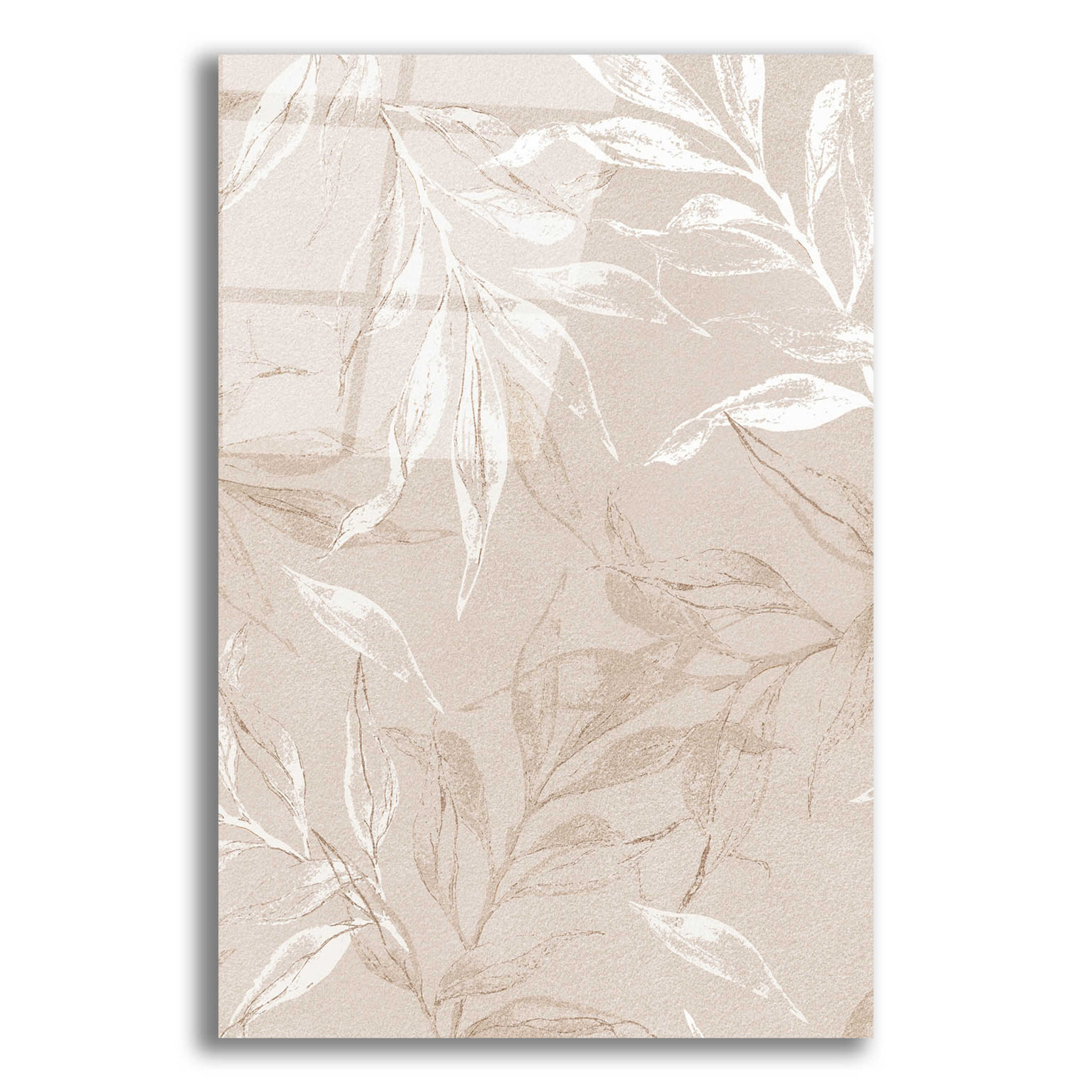 Epic Art 'White Leaves 2' by Design Fabrikken, Acrylic Glass Wall Art ...