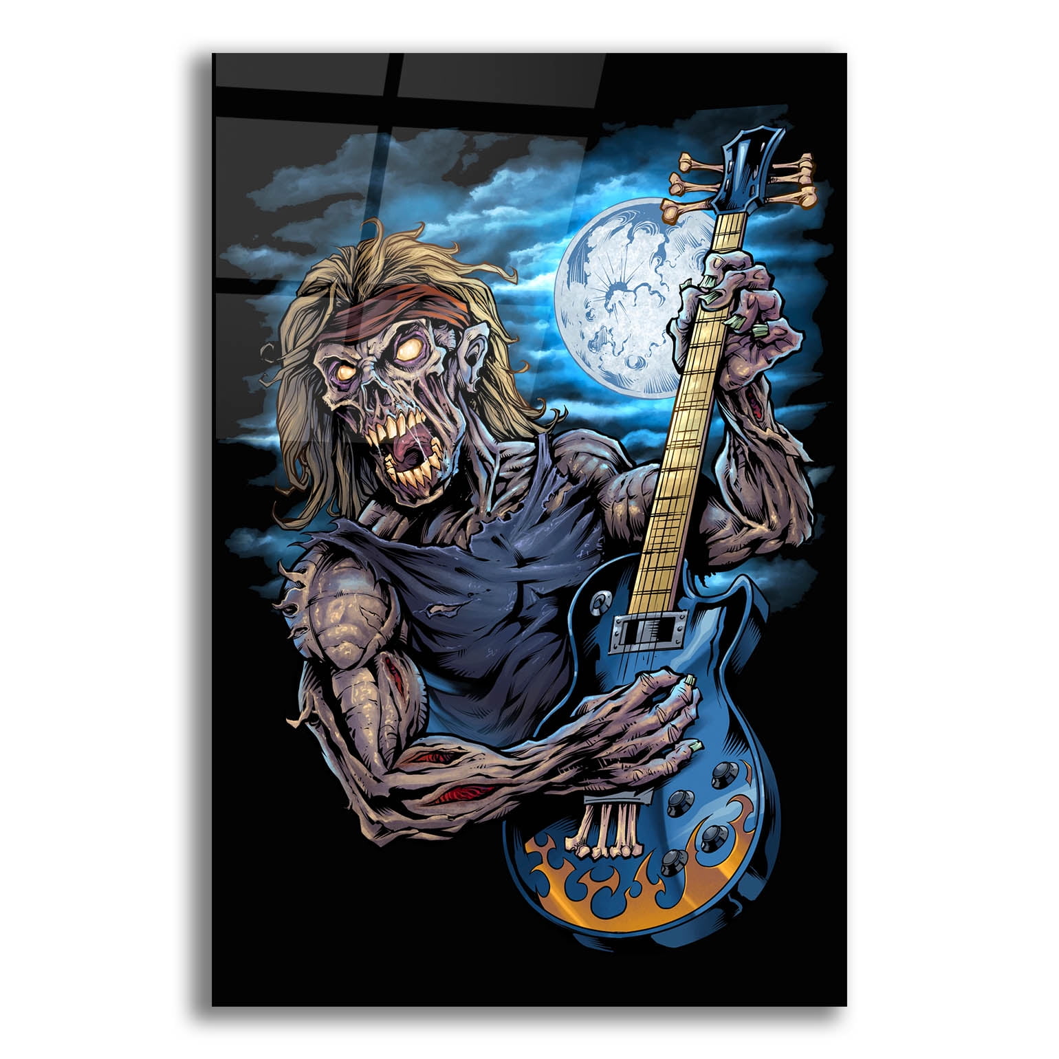 Epic Art 'Zombie Guitar Player' by Flyland Designs, Acrylic Glass Wall ...