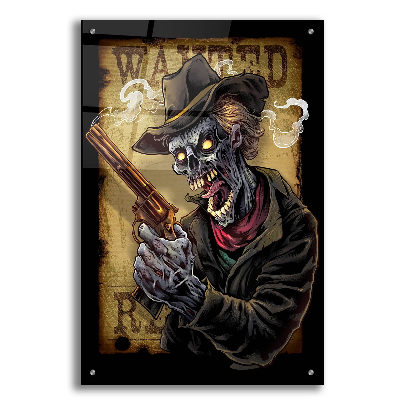 Epic Art 'Zombie Outlaw With Revolver' by Flyland Designs, Acrylic ...
