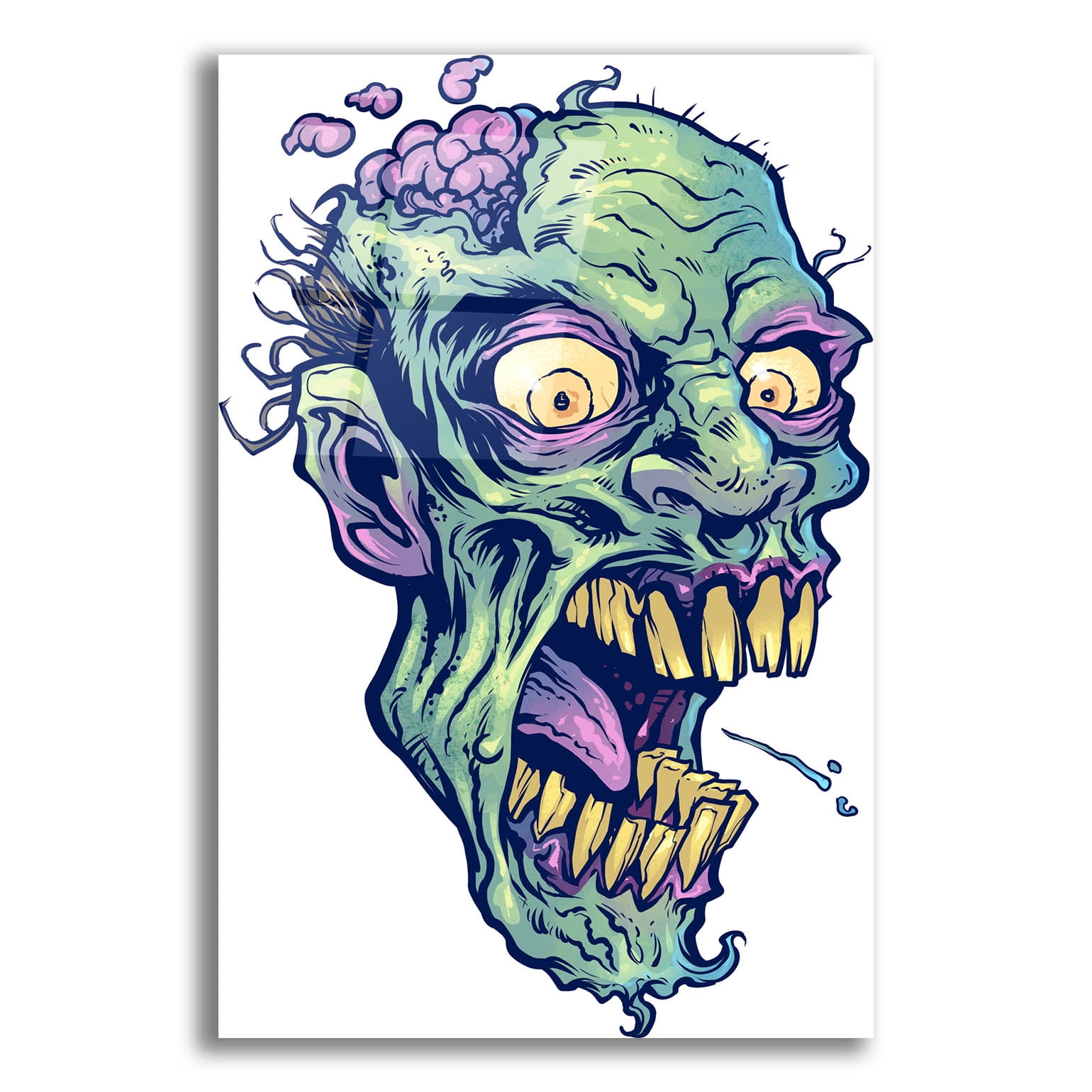 Epic Art 'Zombie Pattern Head 14' by Flyland Designs, Acrylic Glass ...