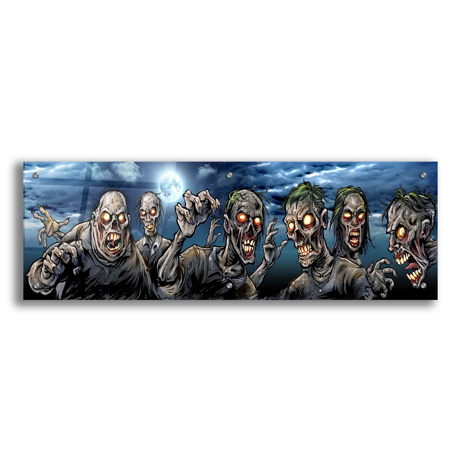 Epic Art 'Zombies Banner' by Flyland Designs, Acrylic Glass Wall Art ...