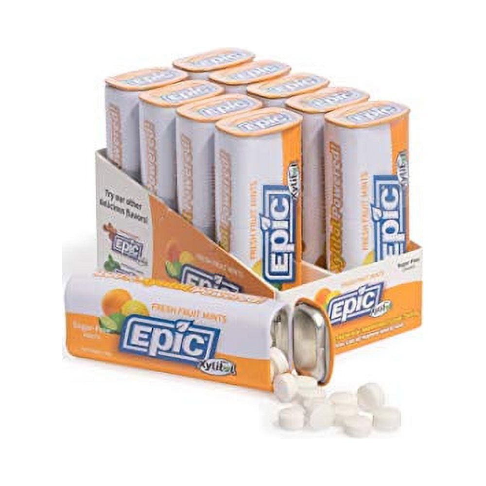 Epic Dental Mints - Fresh Fruit Xylitol Tin - 60 ct - Case of 10 ...