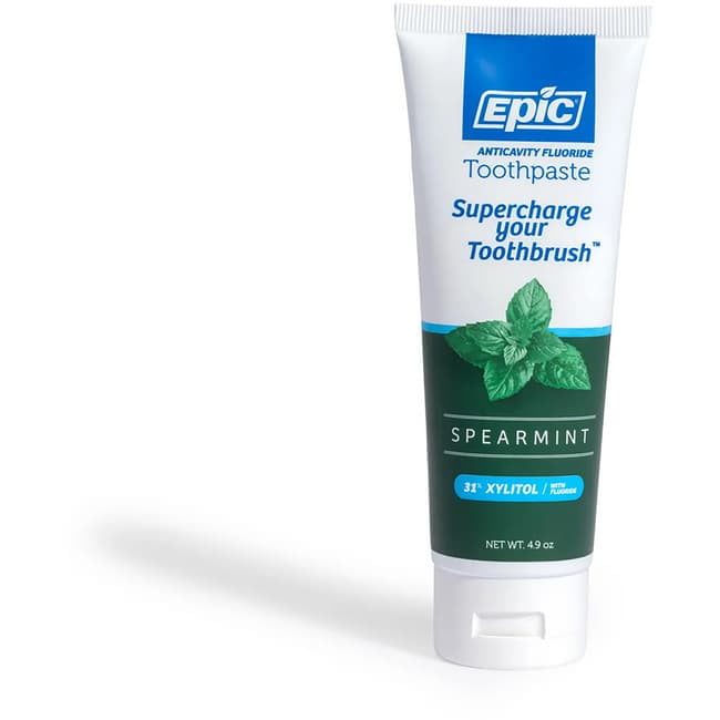 Epic Dental Xylitol Spearmint Toothpaste, 4.9 Oz - Fluoride Free, Mint ...