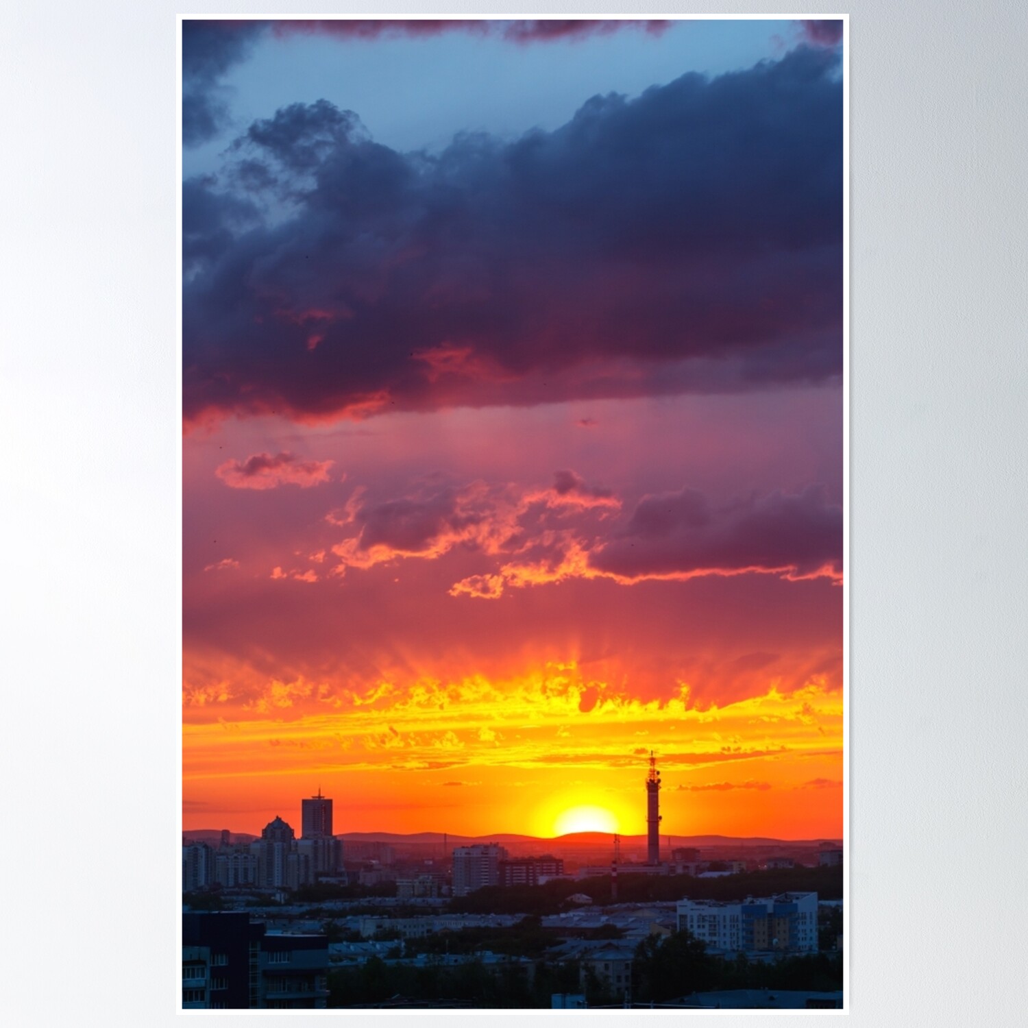 Epic Dramatic Sunset Sky Poster Wall Art, Modern Wall Decor, 12x18 ...