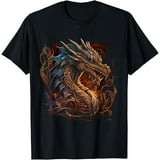 Epic Fire Dragon Fantasy Art Front Print Dark Mythical Creature ...