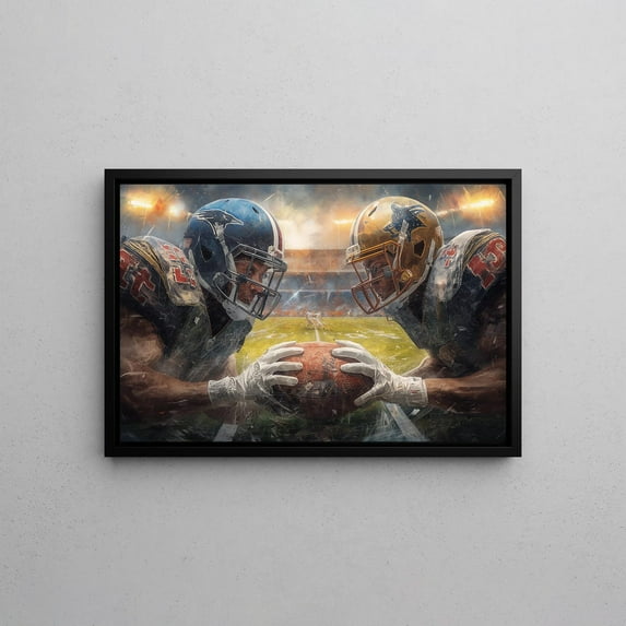 Epic Football Face-Off | Intense Sports Canvas Wall Art | Game Day ...