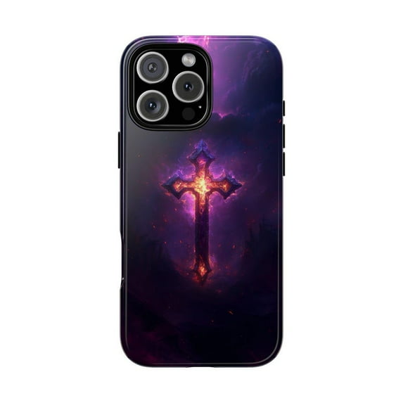 Epic Forged Purple Christian Cross Graphic Case for iPhone 11,12,13,14 ...