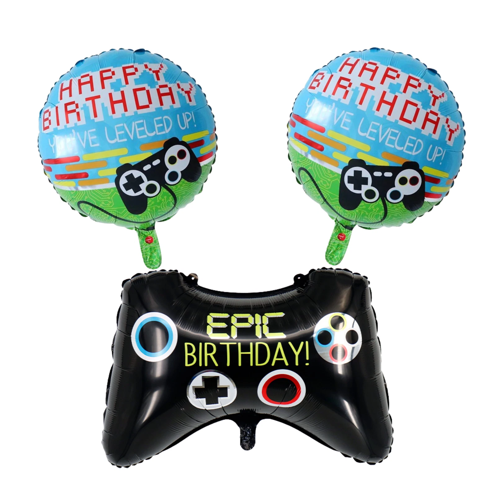 Epic Gamer-Themed Birthday Balloon Set Controller Level Up Balloons ...