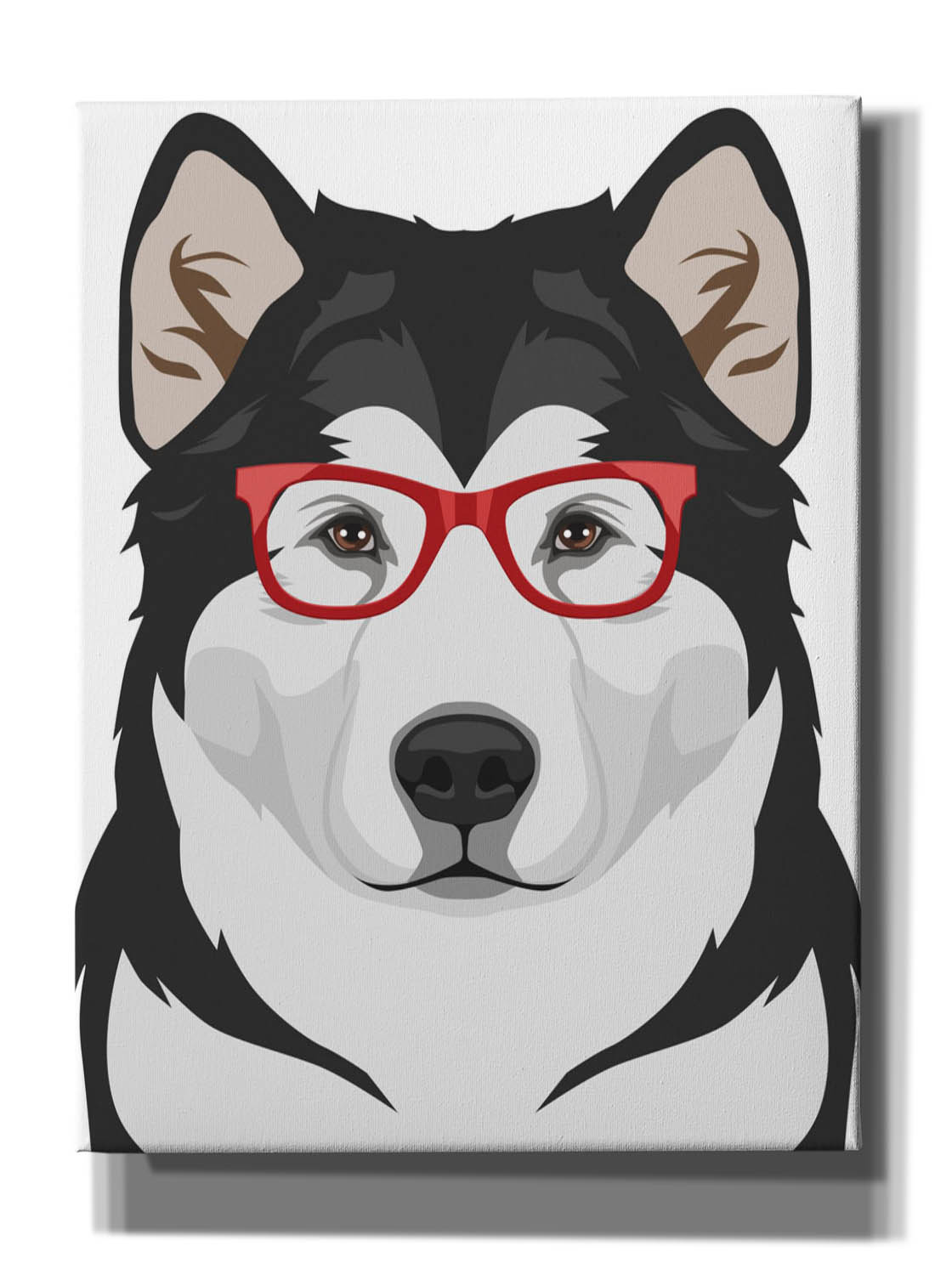 Epic Graffiti 'Alaskan Malamute Wearing Hipster Glasses' by Olga and Alexey Drozdov, Canvas Wall ...