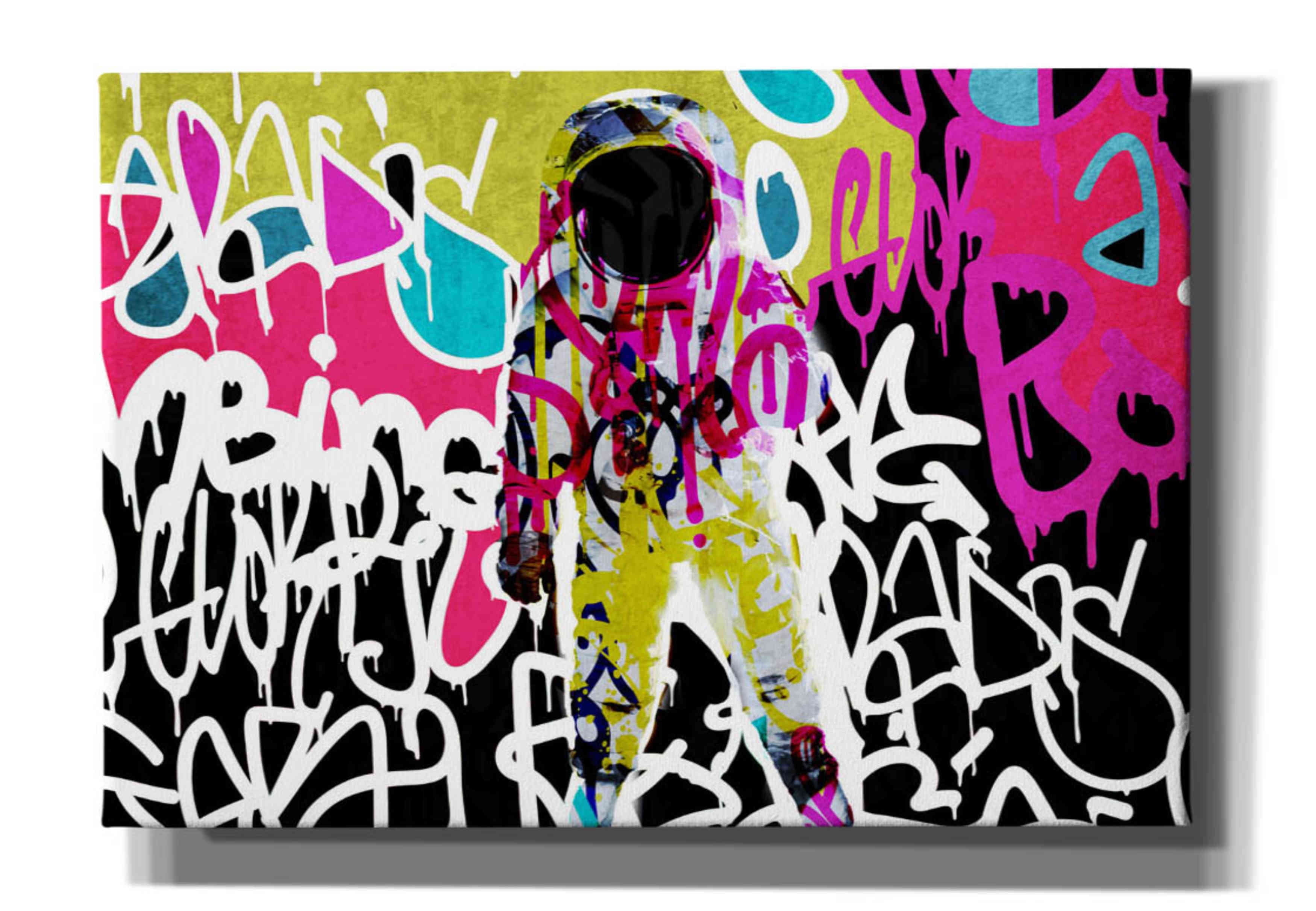 Epic Graffiti 'Astronaut Graffiti Art 5' by Irena Orlov Giclee Canvas ...