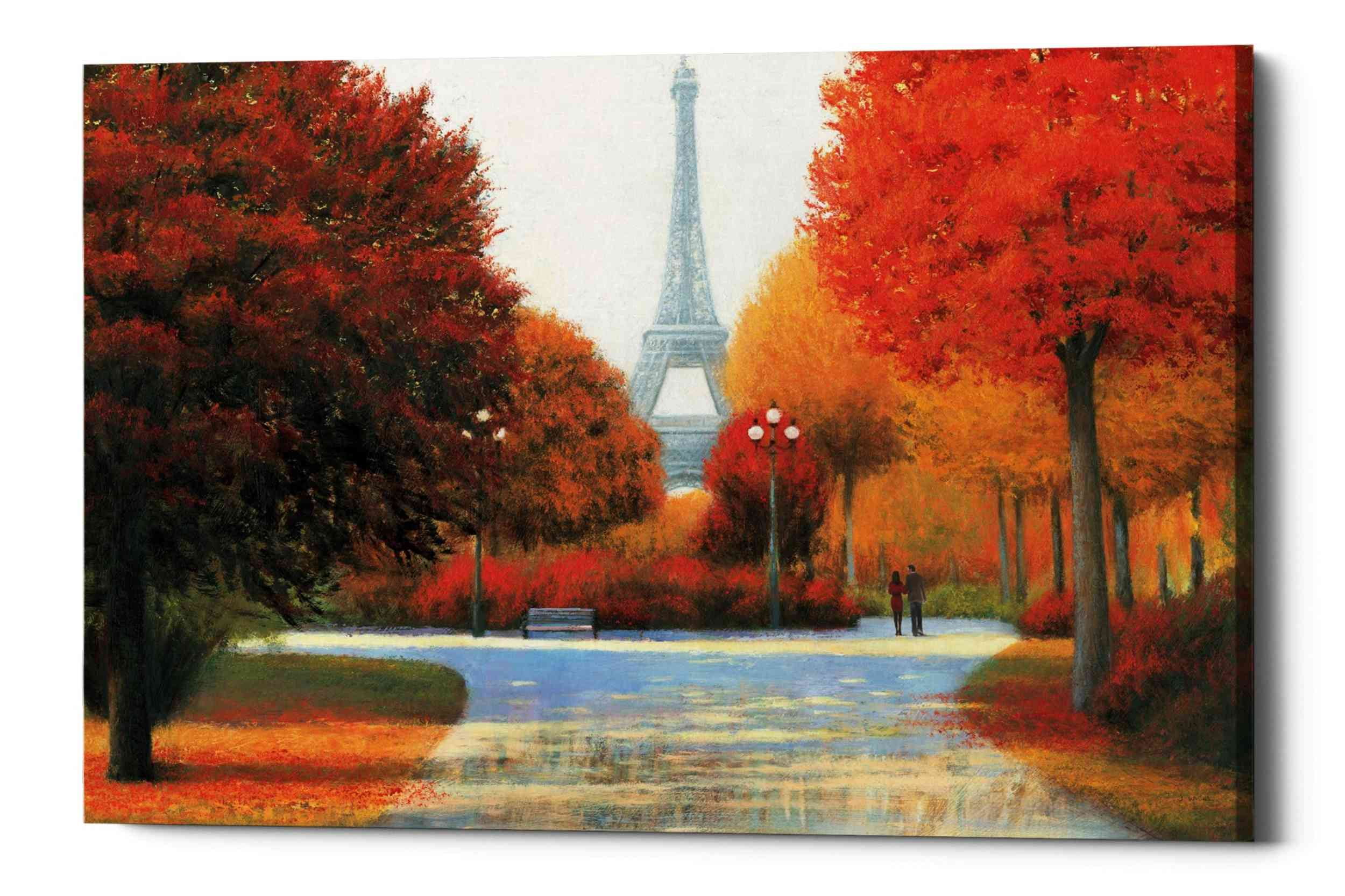 Epic Graffiti 'Autumn In Paris Couple' by James Wiens, Canvas Wall Art ...