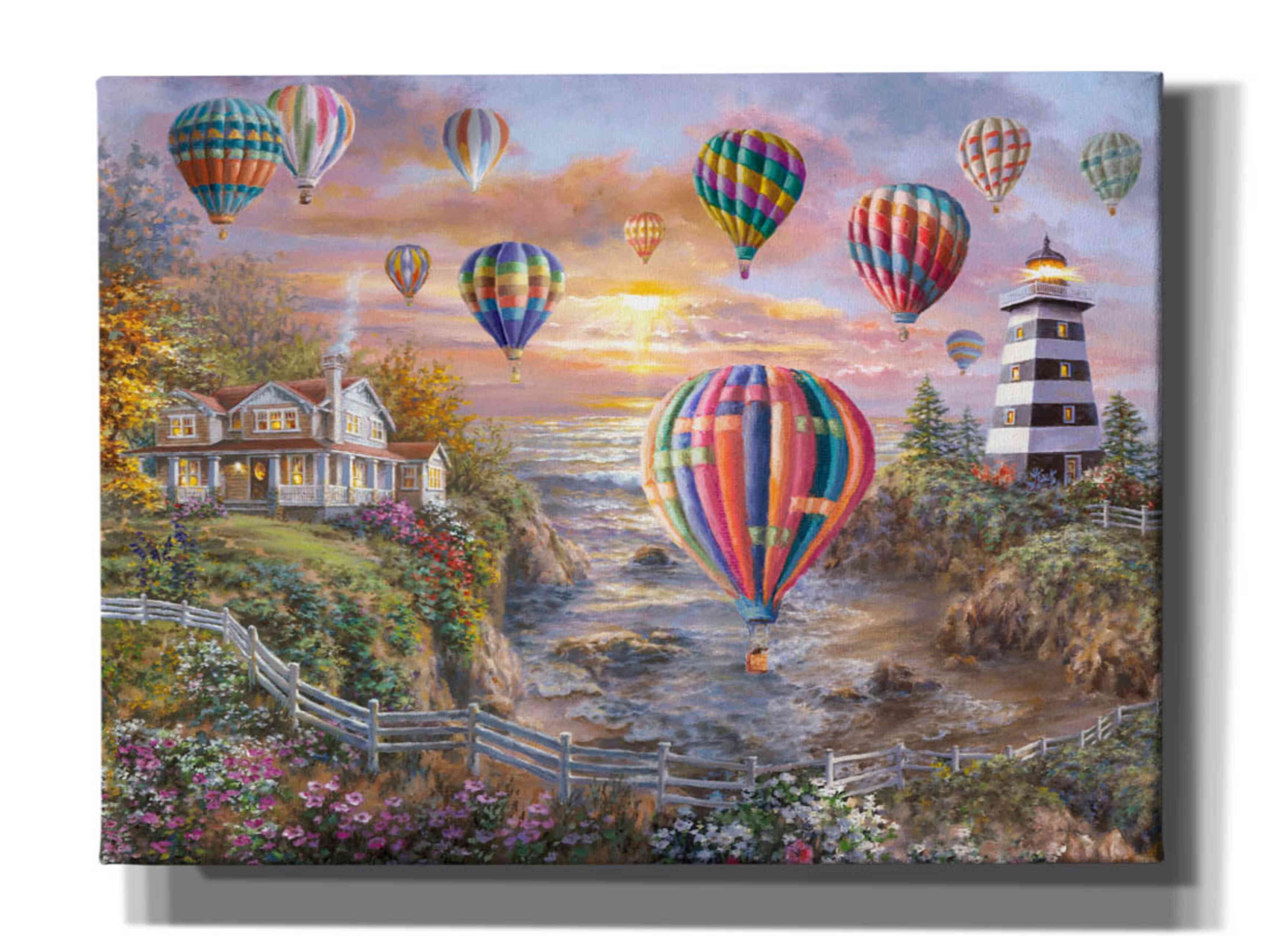 Epic Graffiti 'Balloons Over Cottage Cove' by Nicky Boehme, Canvas Wall ...