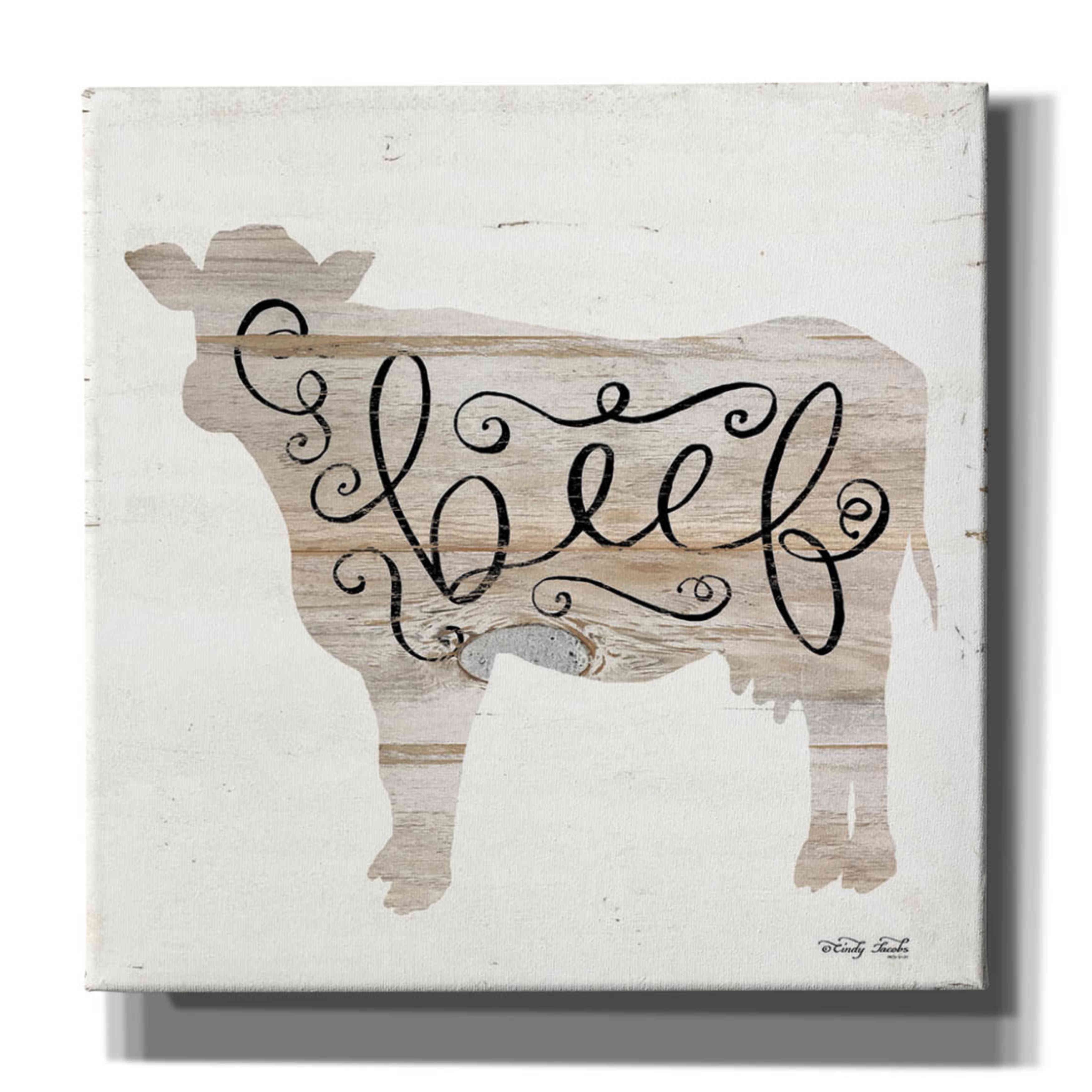 Epic Graffiti 'Beef in Beige' by Cindy Jacobs, Canvas Wall Art, 18"x18 ...