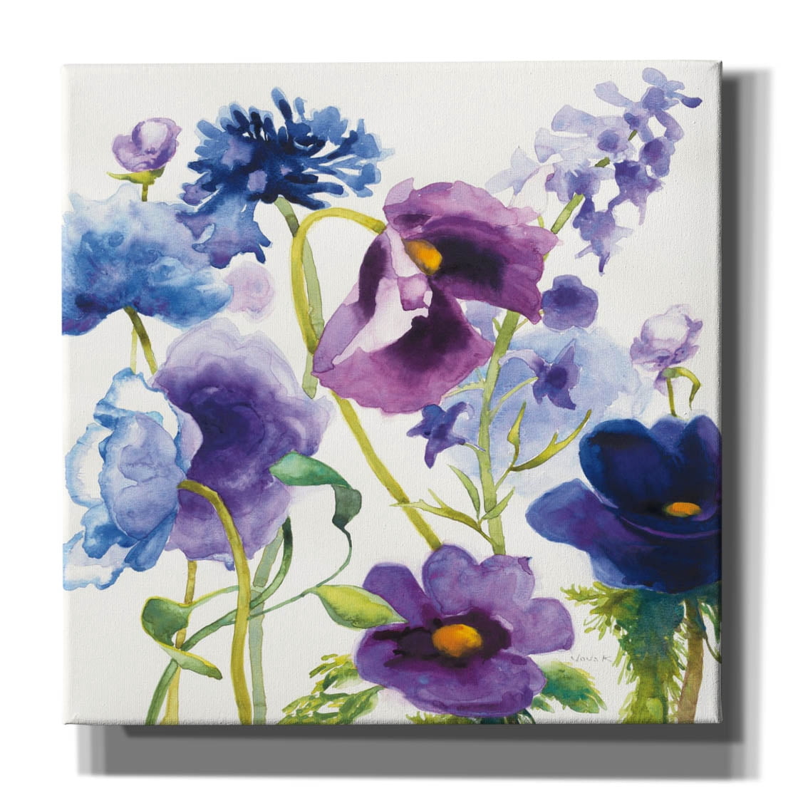 Epic Graffiti 'Blue And Purple Mixed Garden 1' by Shirley Novak Canvas ...