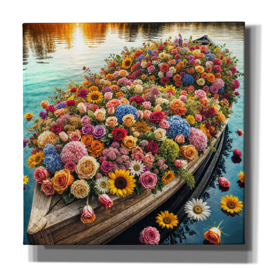 Epic Graffiti 'Boat Of Flowers' by Rey Klimt Canvas Wall Art, 26" x 26 ...