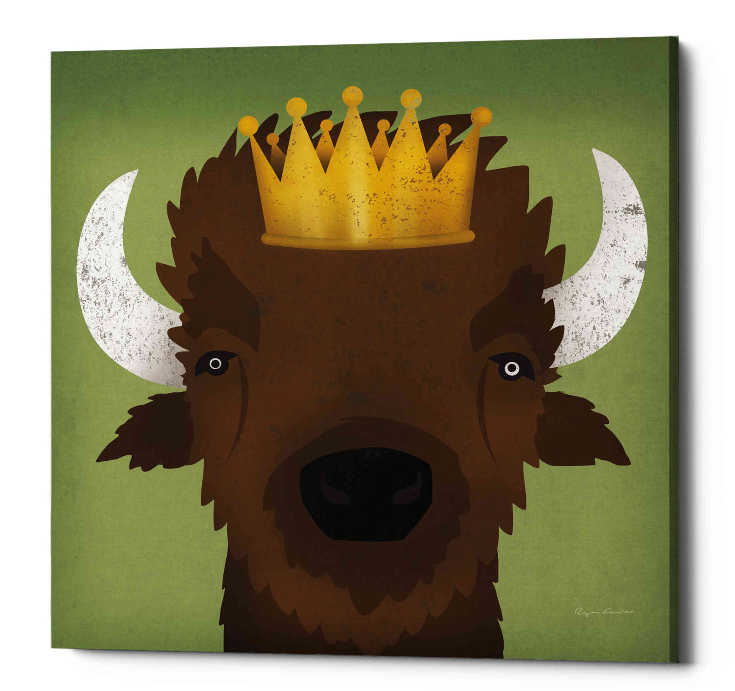 Epic Graffiti 'Buffalo III with Crown' by Ryan Fowler, Canvas Wall Art ...