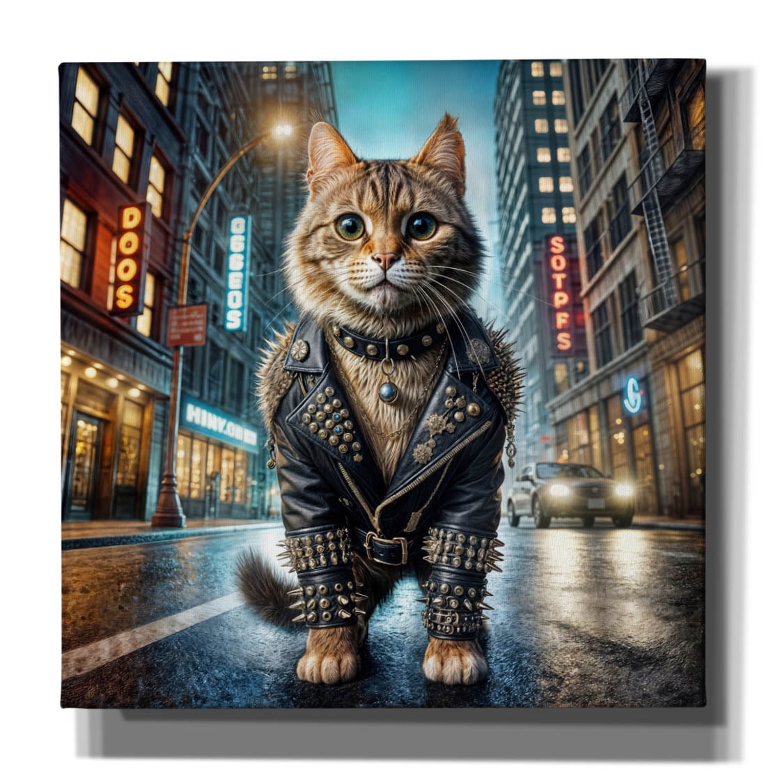 Epic Graffiti 'Cat - King Of The Streets' by Rey Klimt Canvas Wall Art ...