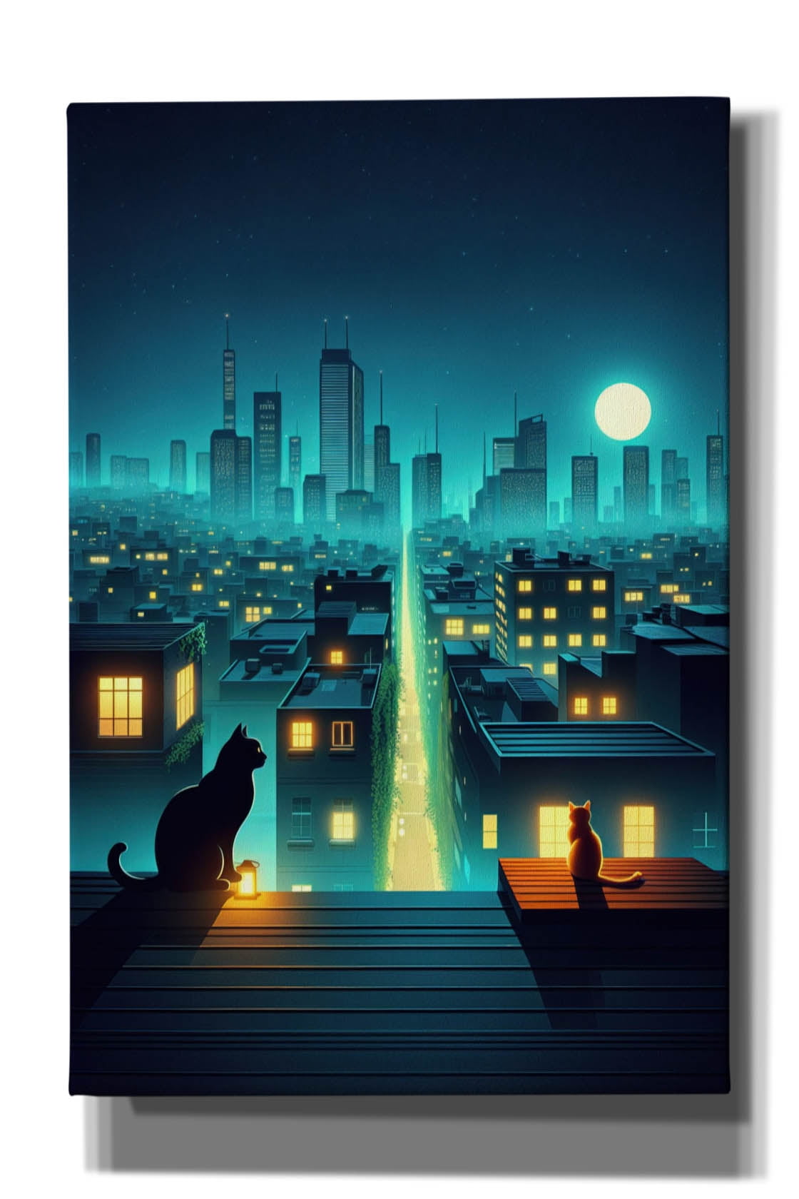 Epic Graffiti 'Cats On Rooftops' by Rey Klimt Canvas Wall Art, 12" x 18 ...