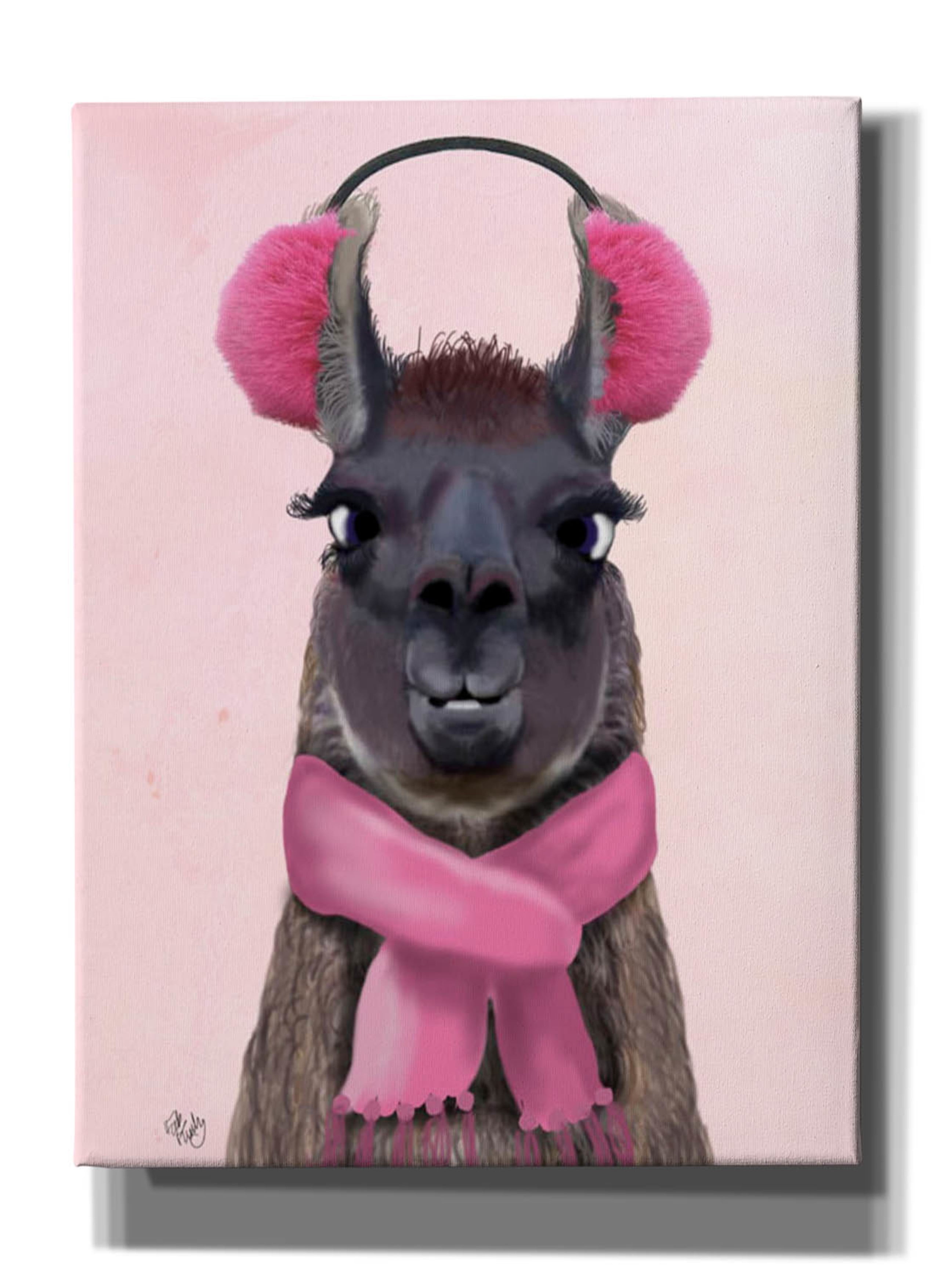 Epic Graffiti 'Chilly Llama Pink' by Fab Funky, Canvas Wall Art, 40"x54 ...