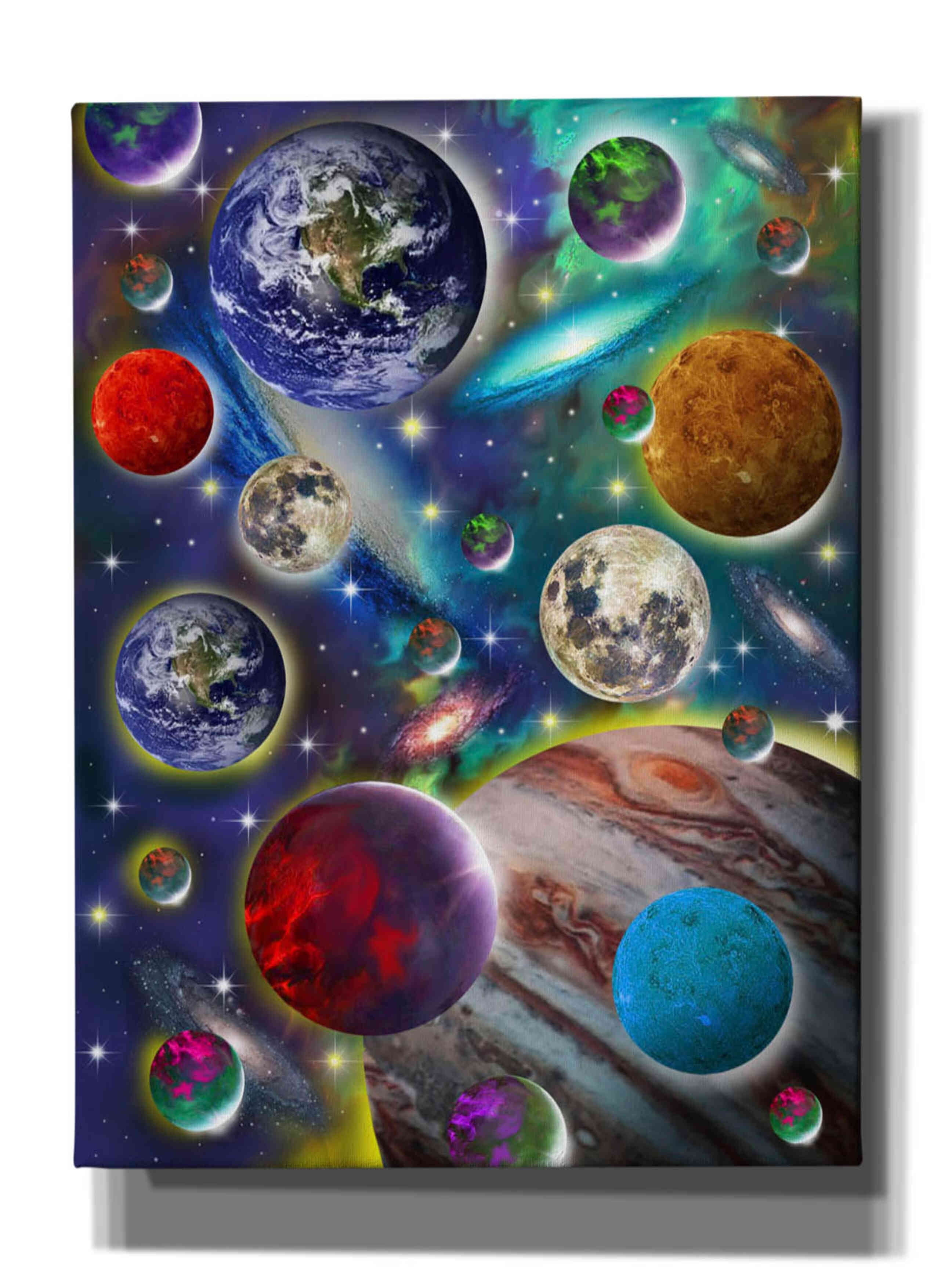 Epic Graffiti 'Cosmic Planets' by Enright, Canvas Wall Art, 40"x54 ...