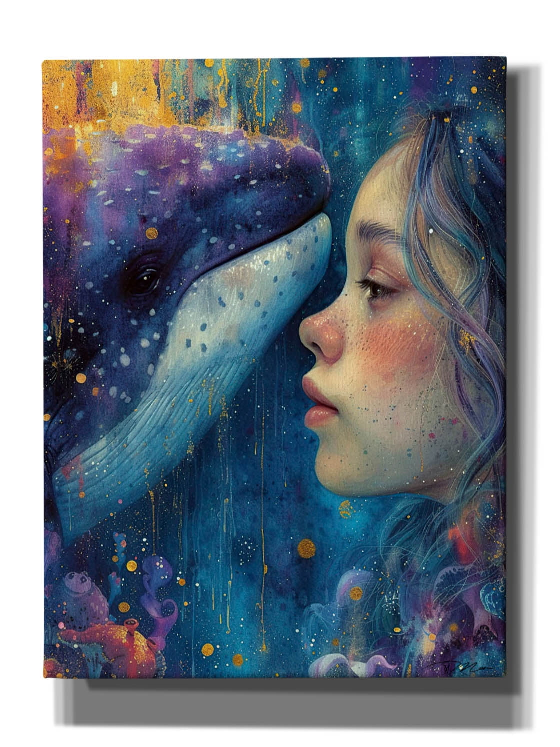 Epic Graffiti 'Deep Blue Whale' by Momart Canvas Wall Art, 12" x 16 ...