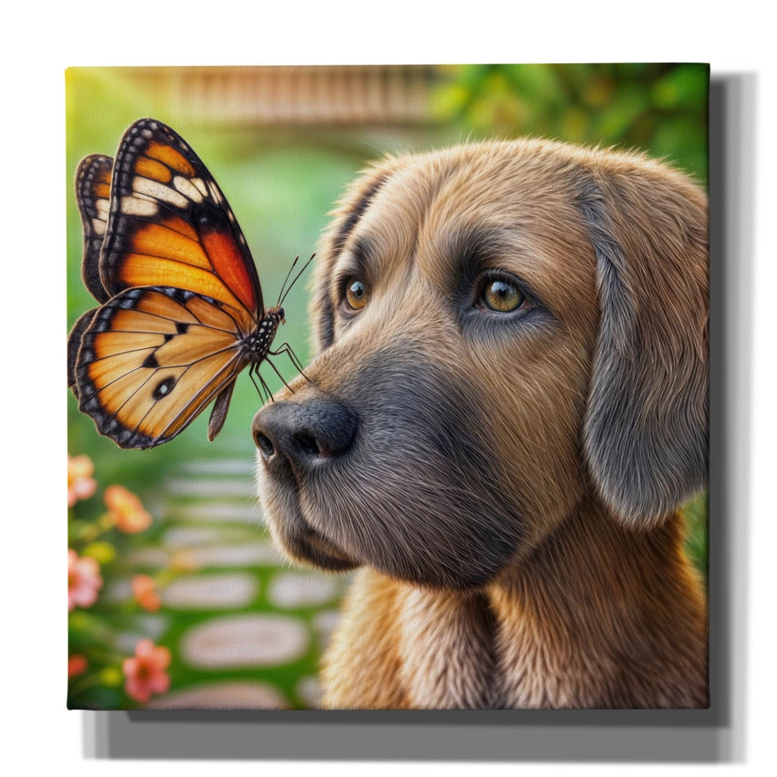 Epic Graffiti 'Dog & Butterfly' by Rey Klimt Canvas Wall Art, 26" x 26 ...