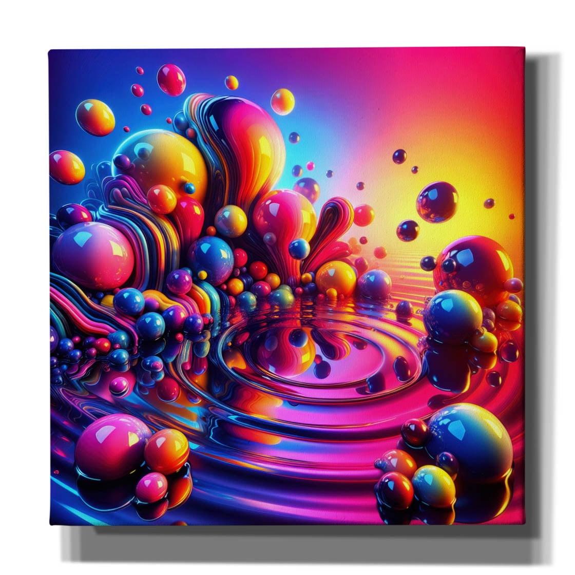 Epic Graffiti 'Drops Of Color' by Rey Klimt Canvas Wall Art, 26" x 26 ...