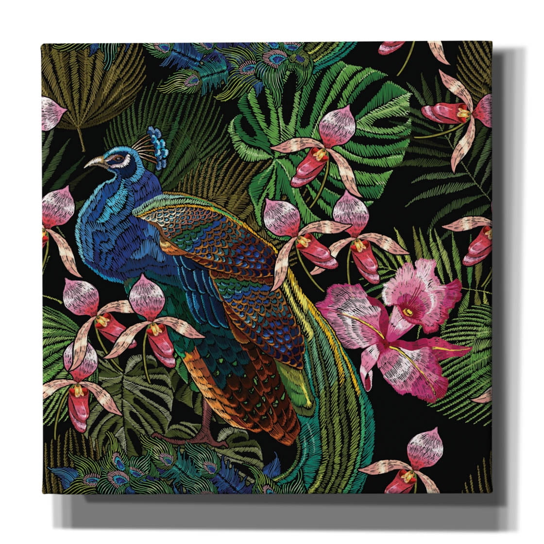 Epic Graffiti 'Embroidery Peacock Exotic Tropical Flower' by Epic ...