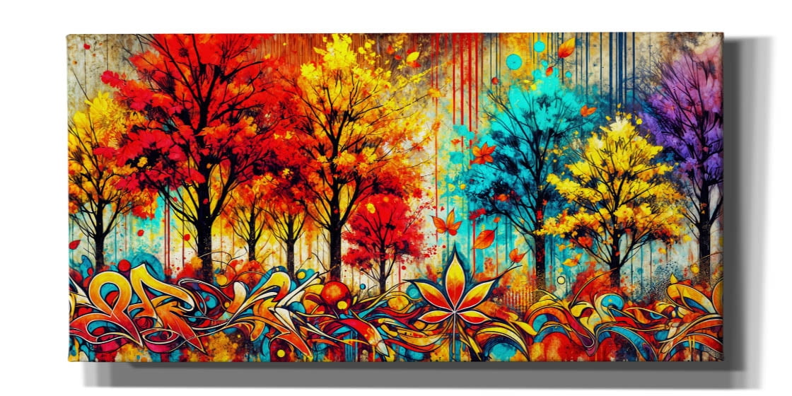 Epic Graffiti 'Fall Foliage Graffiti' by Rey Klimt Canvas Wall Art, 60 ...