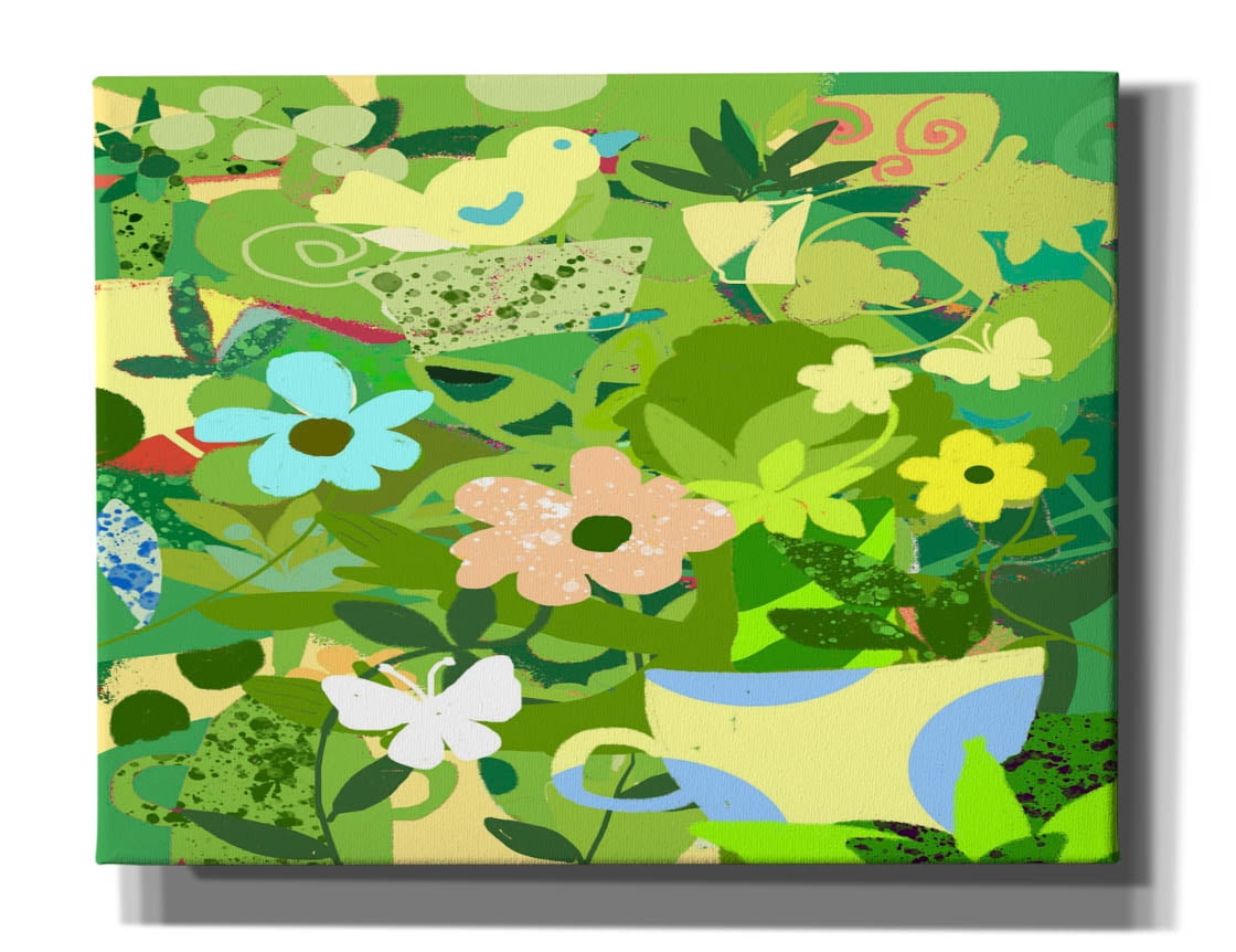 Epic Graffiti 'Garden Delight With Teacup' by Holly McGee, Canvas Wall ...