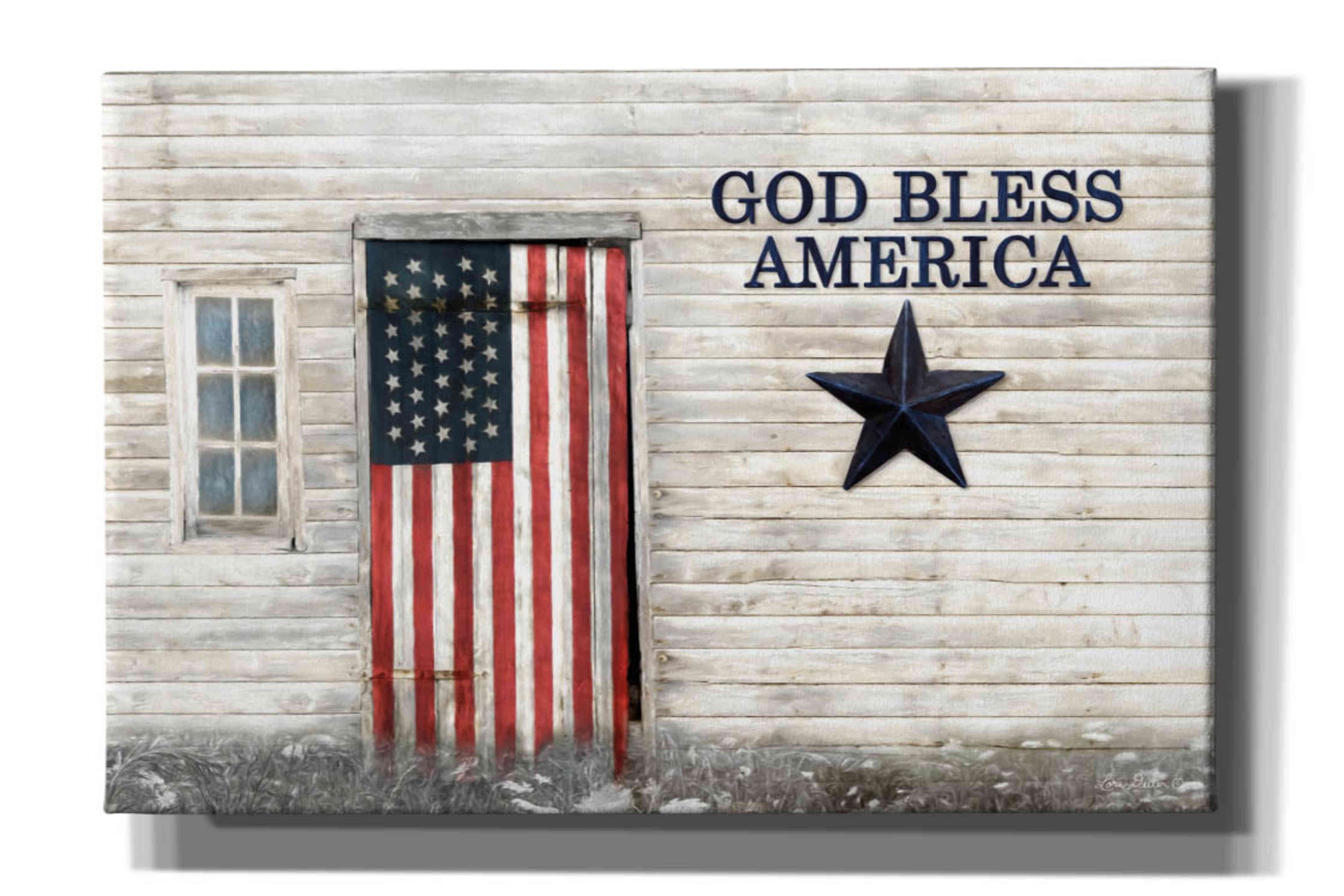 Epic Graffiti 'God Bless American Flag' by Lori Deiter, Canvas Wall Art ...